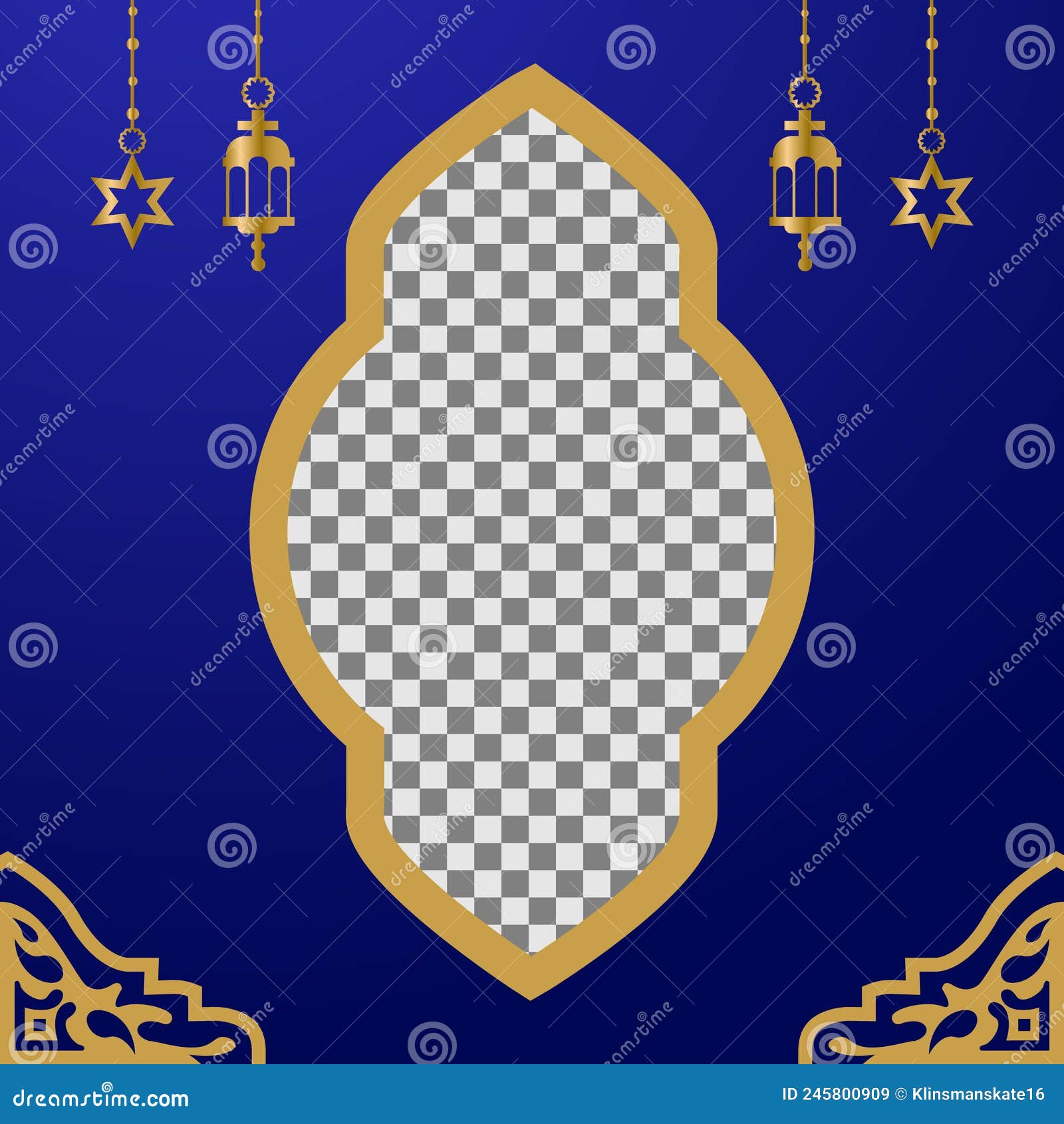 Islamic Poster Background Template with Placeholder Photos Stock Vector ...