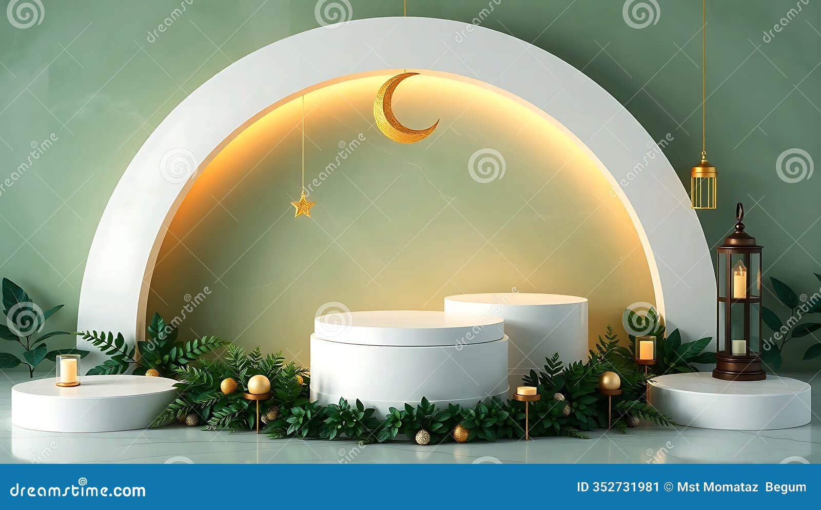 Islamic Product Display Podium. Ramadan Product Display Podium. Islamic ...