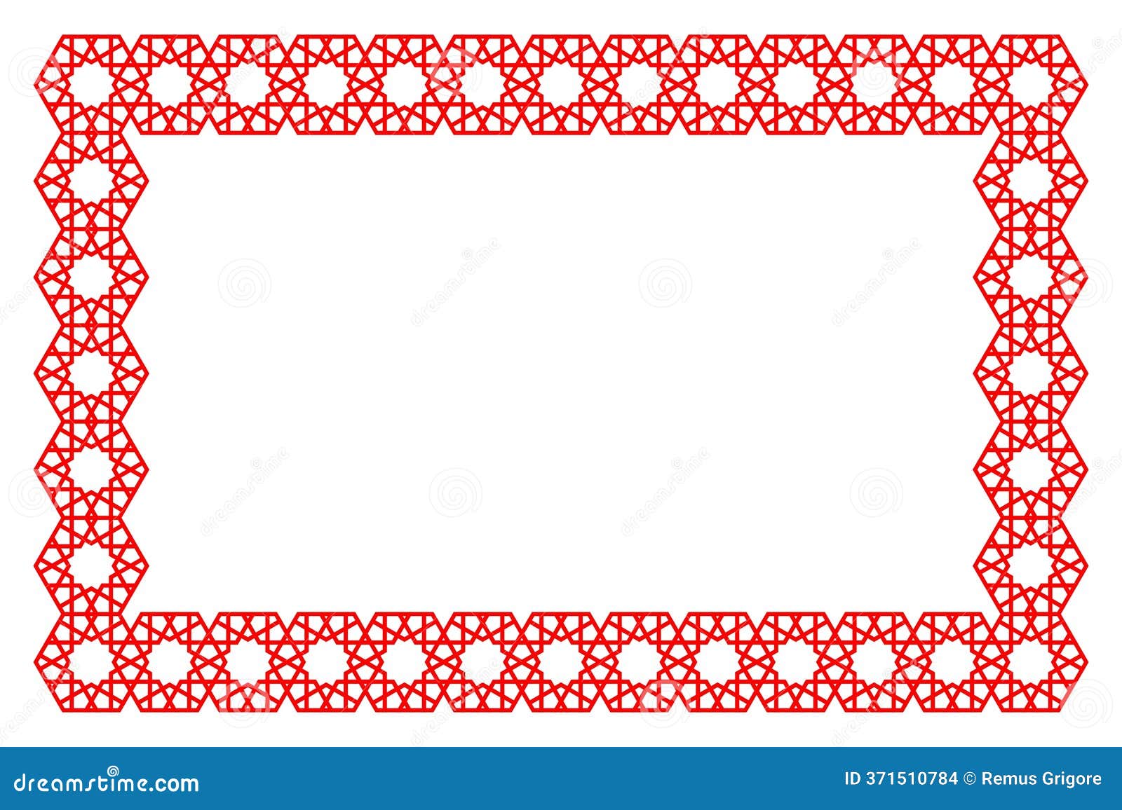 Rectangular Islamic Frame Border, Arabic Ornament, Black Color ...