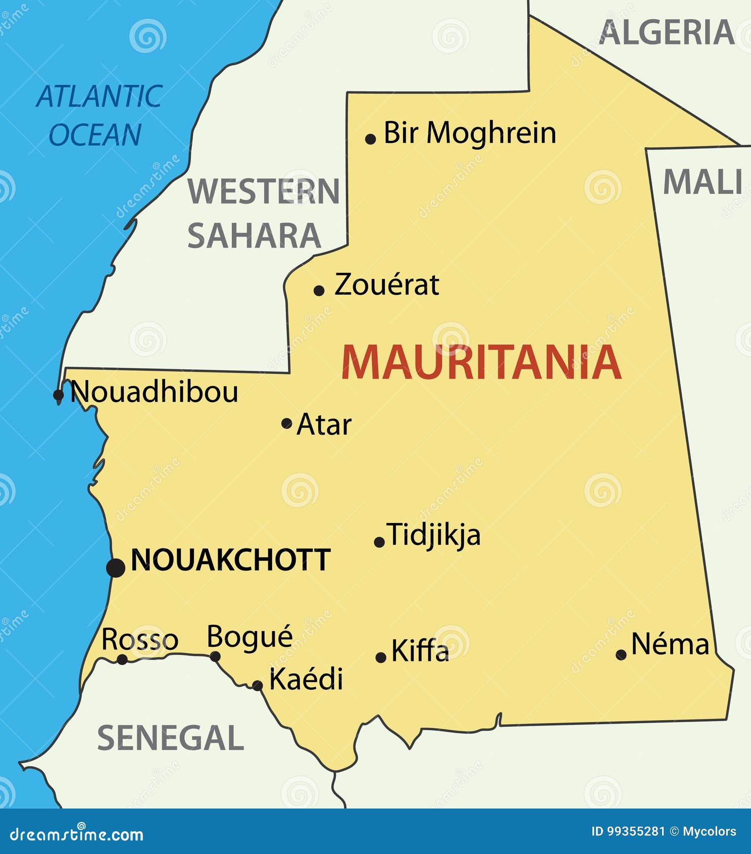 Mauritania Map Cartoon Vector | CartoonDealer.com #24309375