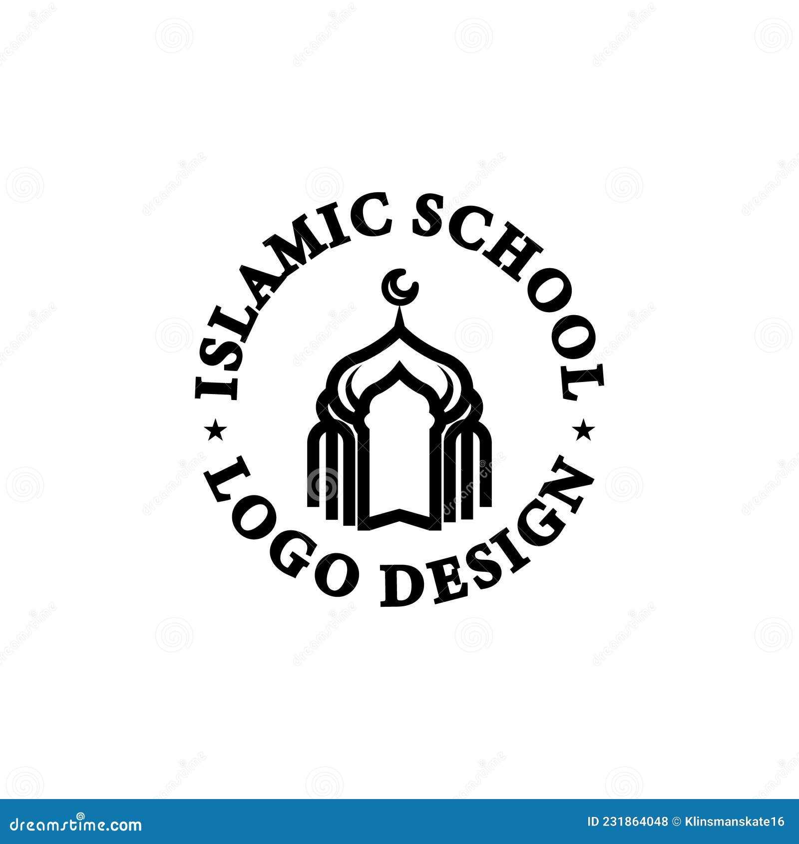 Islamic School Logo Design Template Stock Vector - Illustration of ...