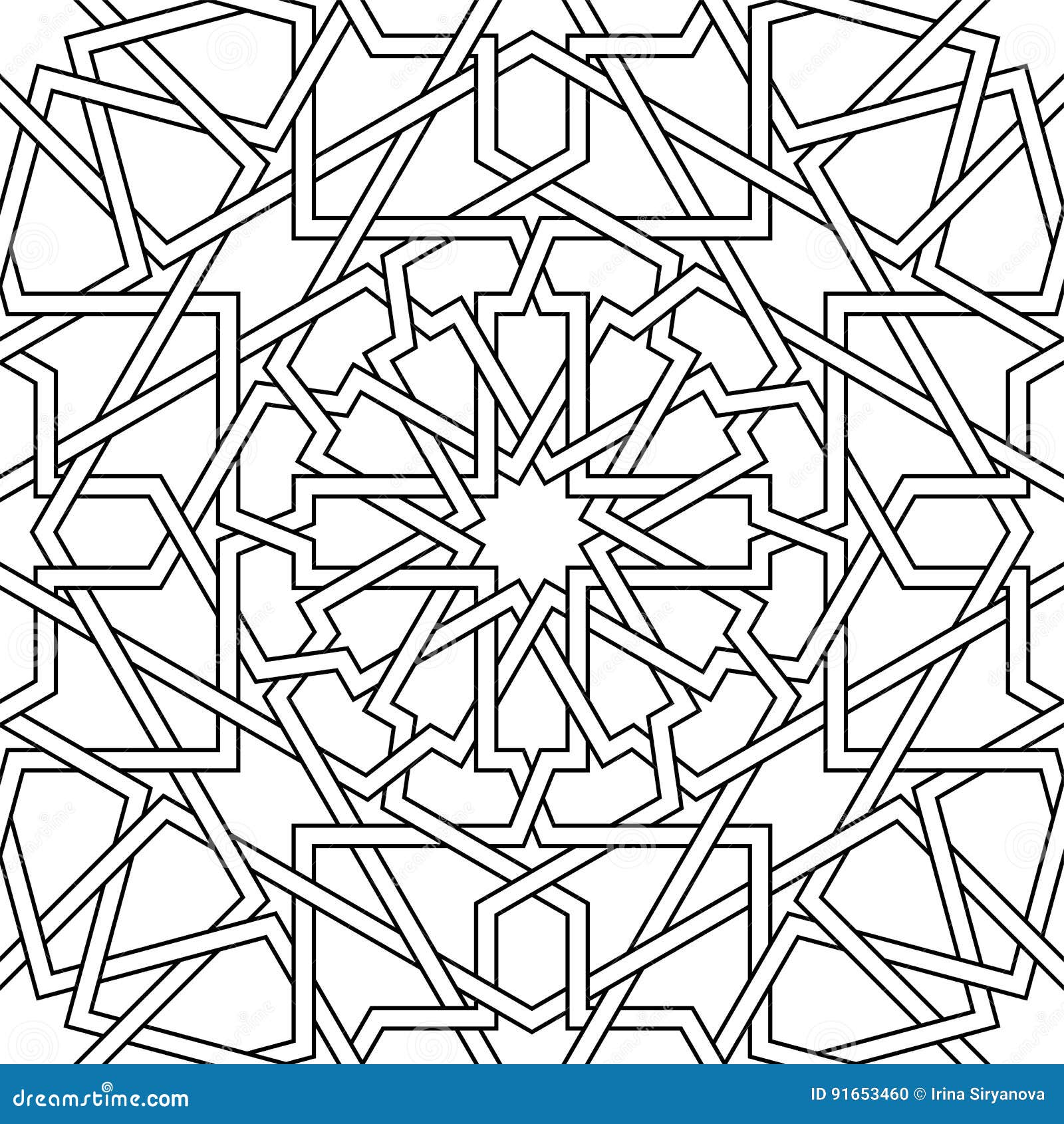 Islamic seamless vector stock vector. Illustration of grid - 91653460