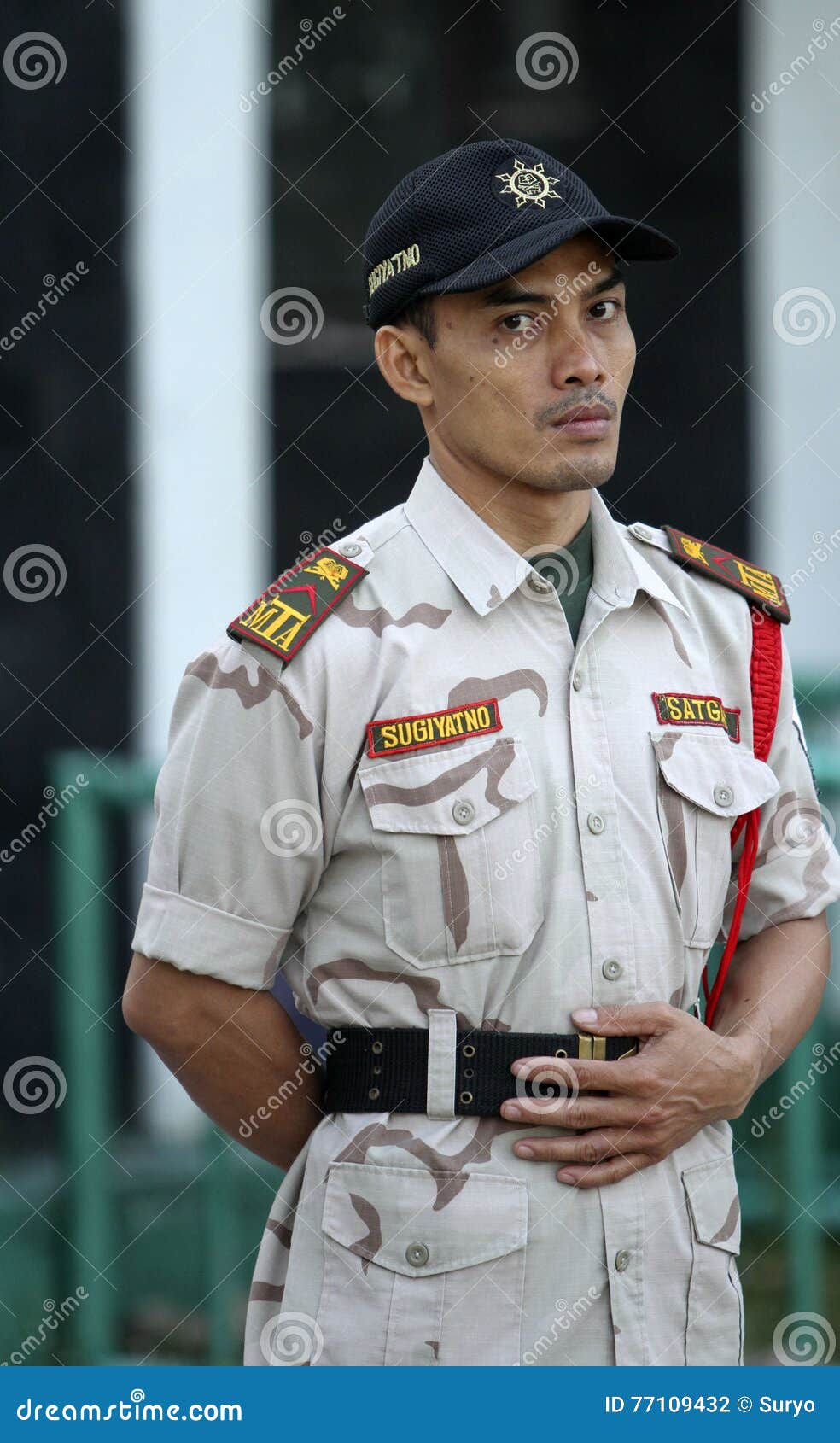 Islamic security guard editorial photography. Image of indonesia - 77109432