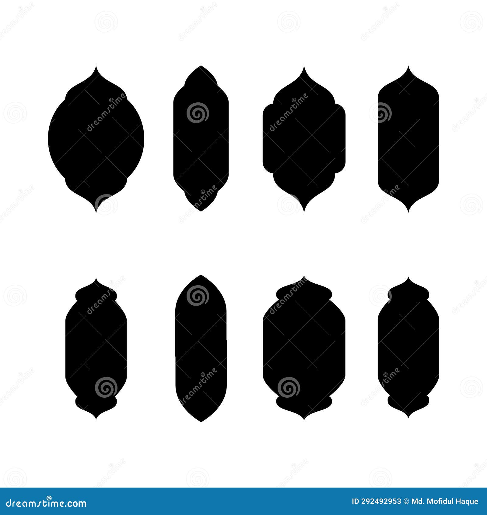 Islamic Window Shape. Arabic Door Shape Stock Vector - Illustration of ...