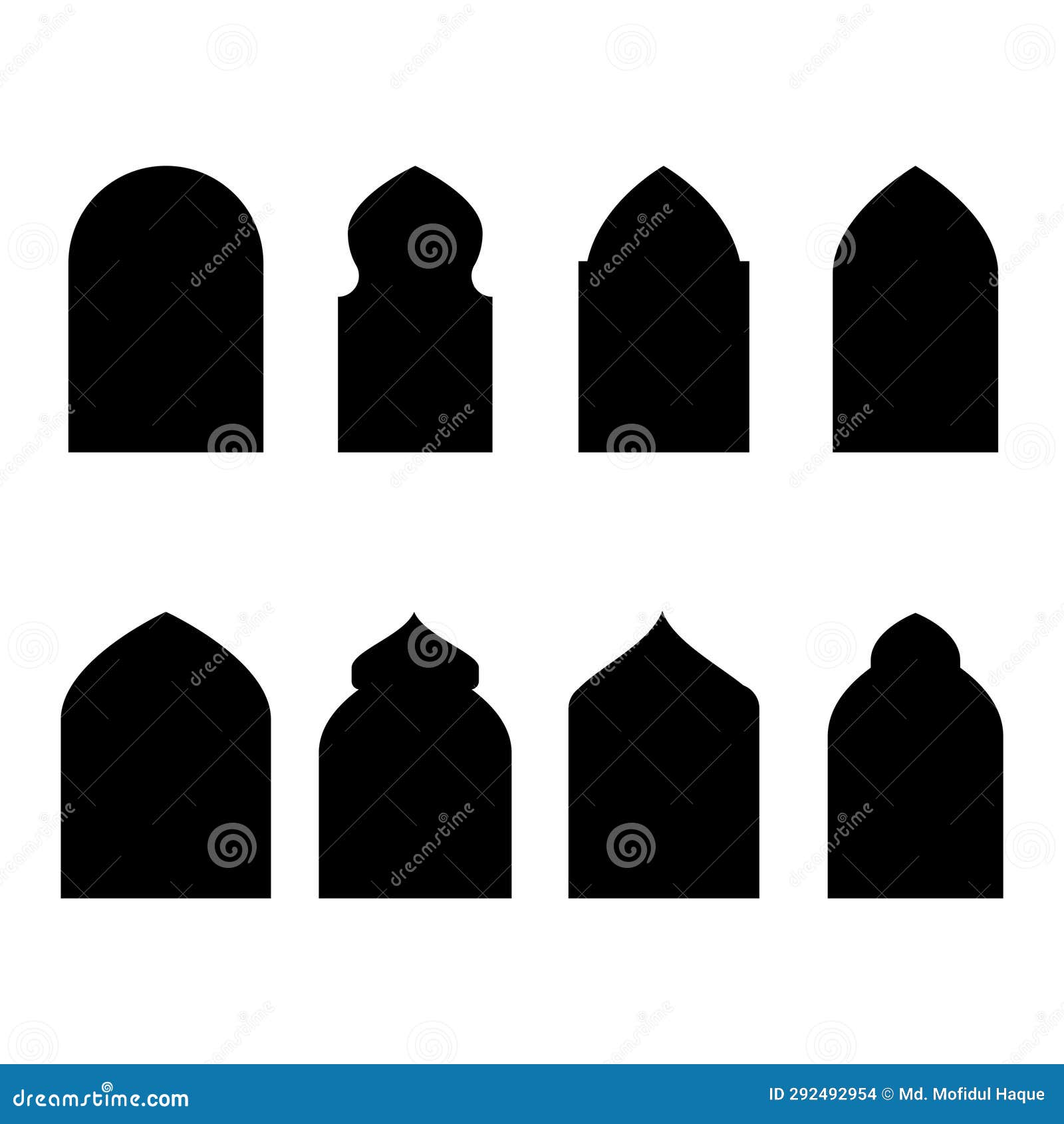 Islamic Window Shape. Arabic Door Shape Stock Vector - Illustration of ...