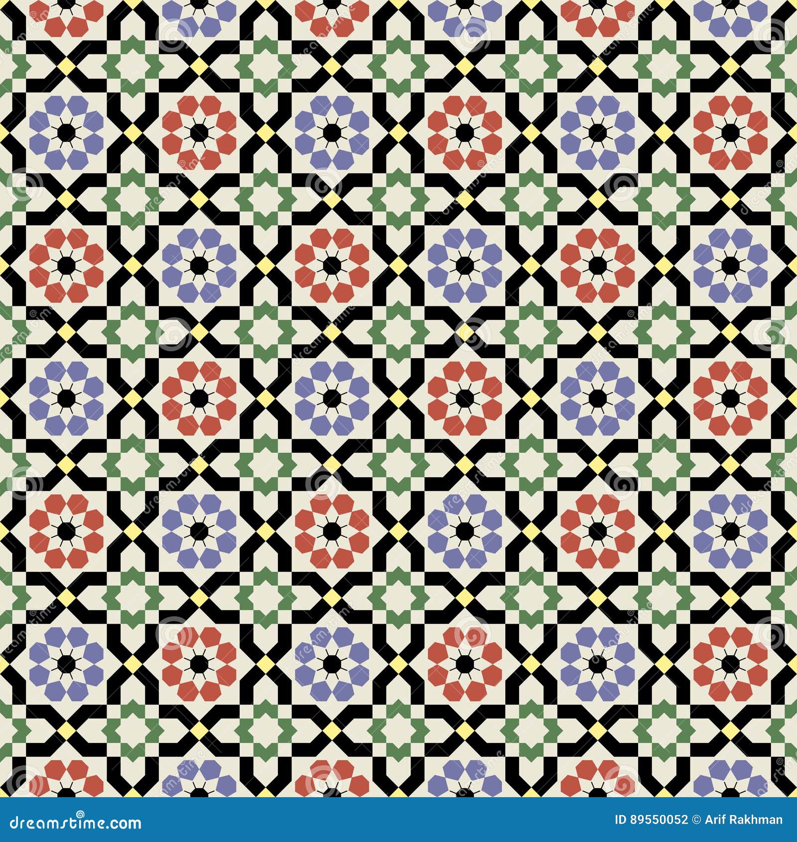 Islamic Shapes Seamless Pattern Stock Vector - Illustration of songket ...