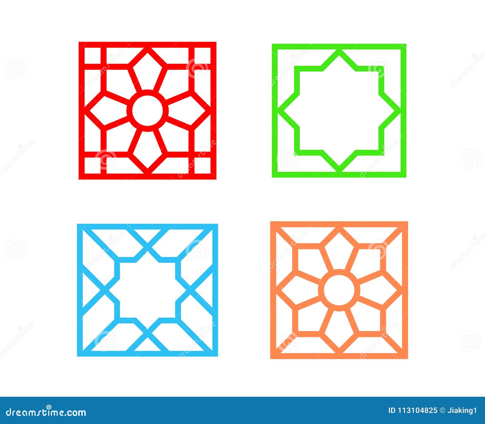 Islamic Square Tile Pattern on White, Vector Art Stock Vector ...
