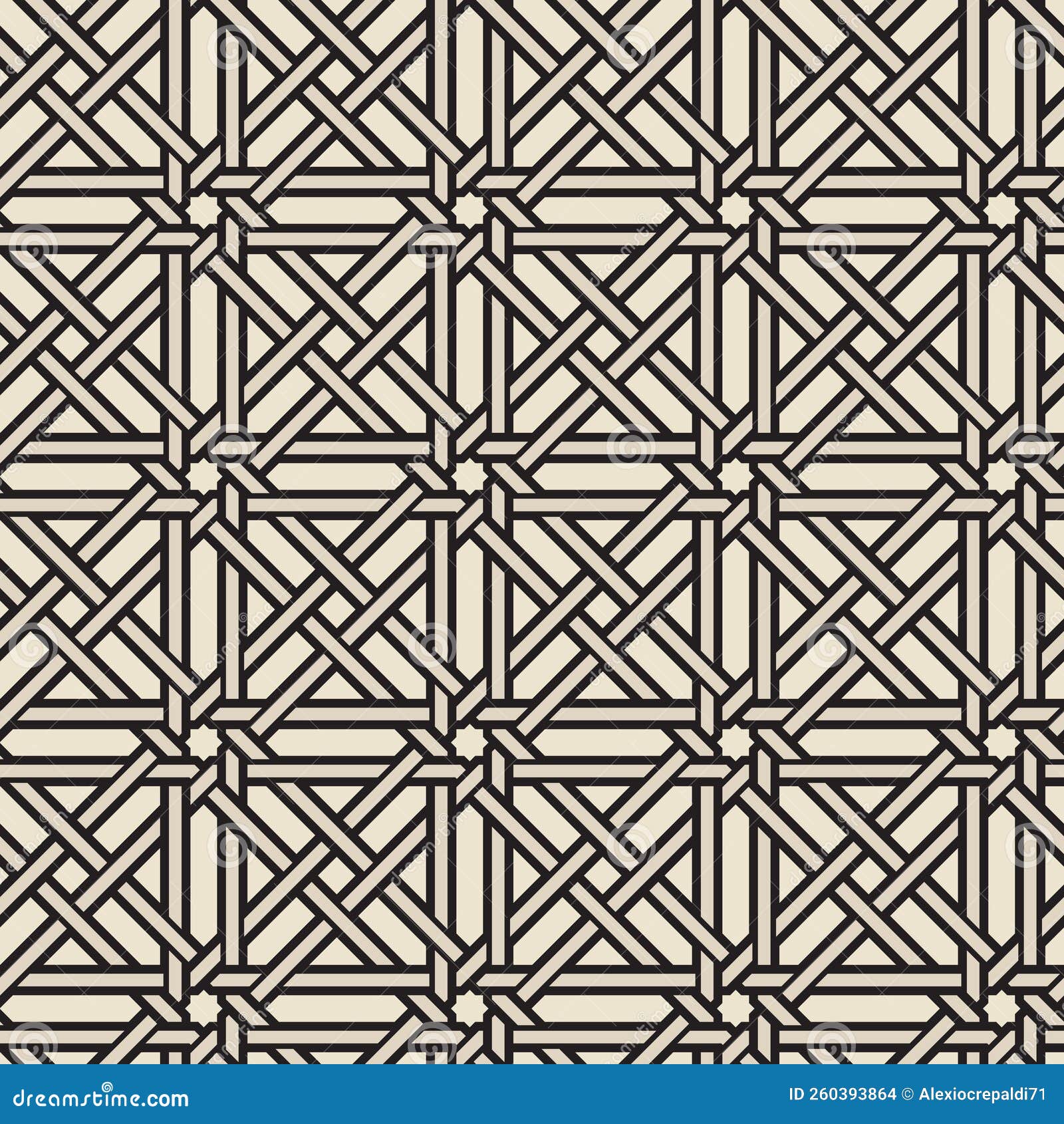Seamless Islamic Pattern with Squares and Interlaced Lines. Vector ...