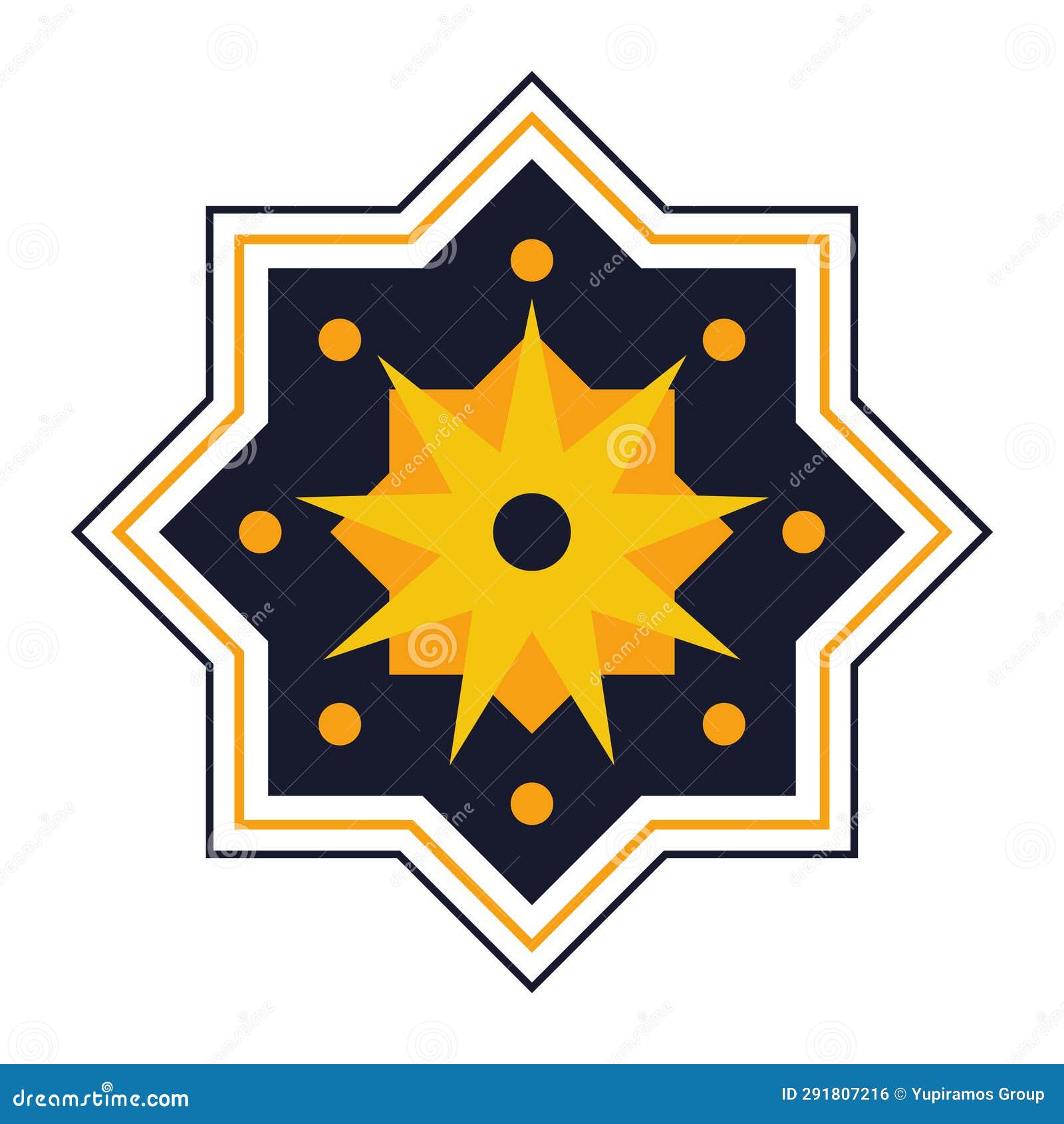 Islamic star with colors stock illustration. Illustration of antique ...