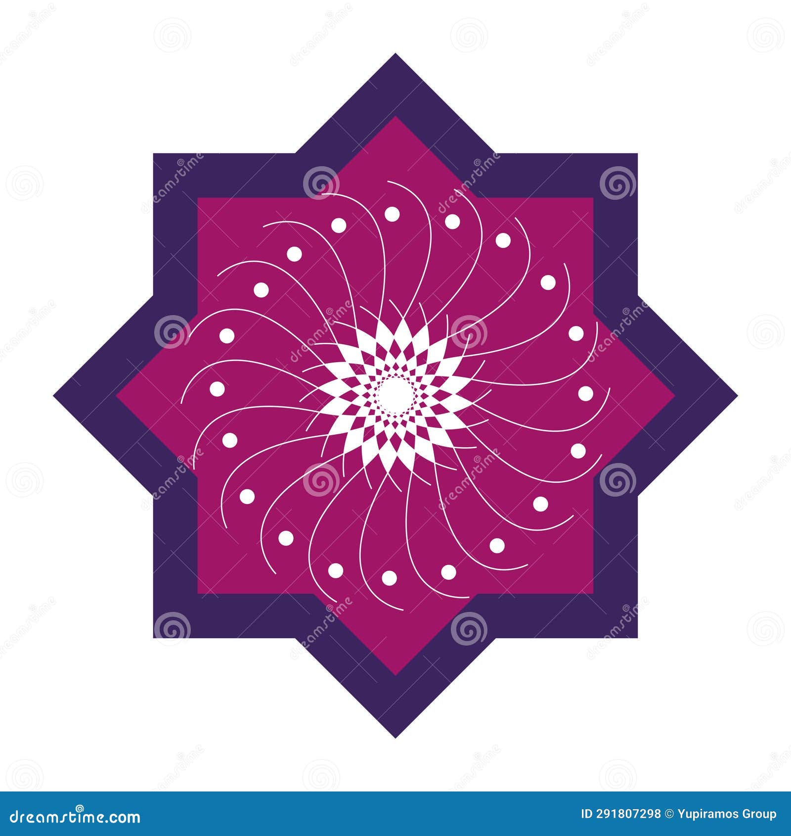 Islamic Star with Decorations Stock Illustration - Illustration of ...