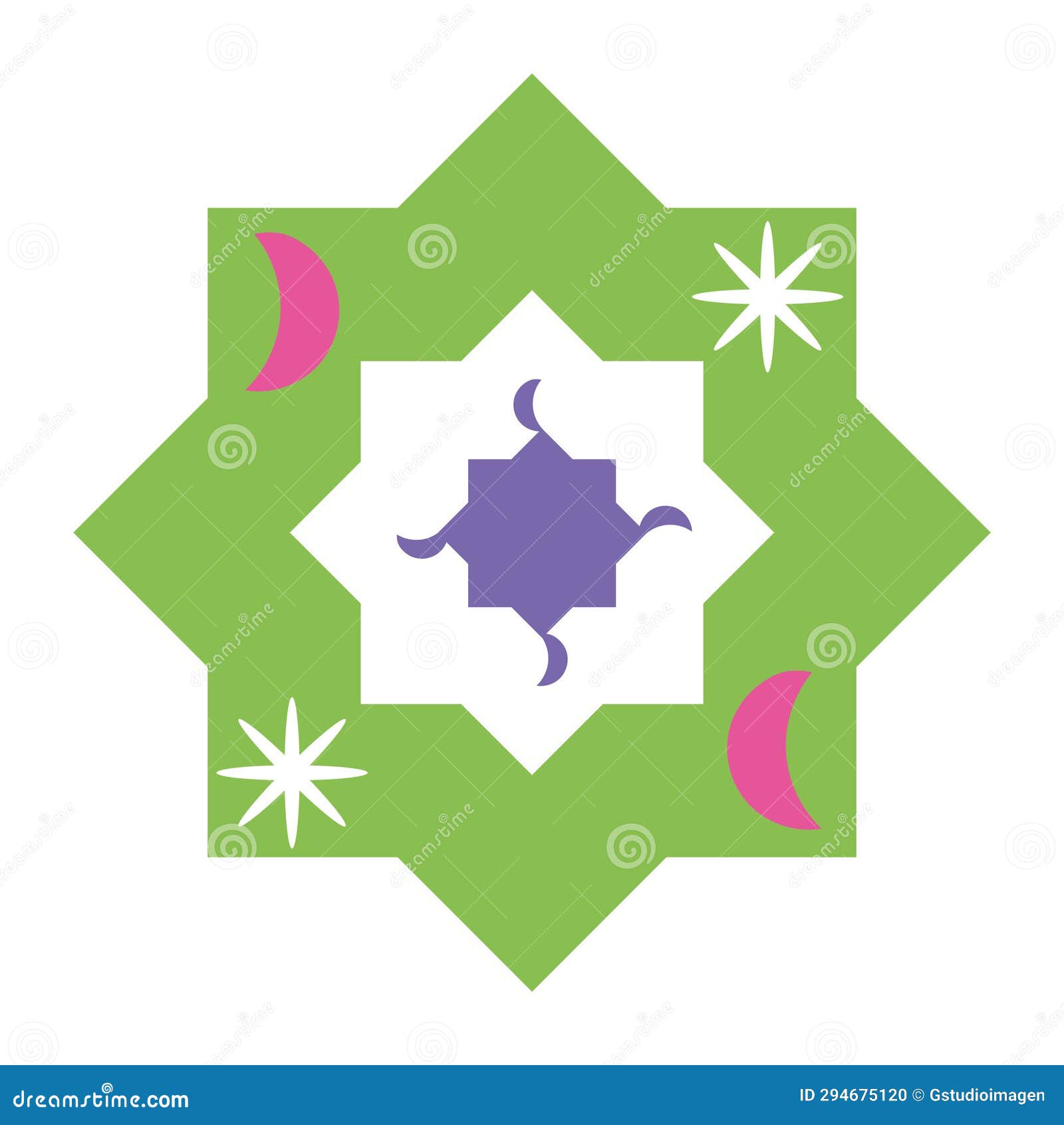 Islamic star green stock vector. Illustration of antique - 294675120