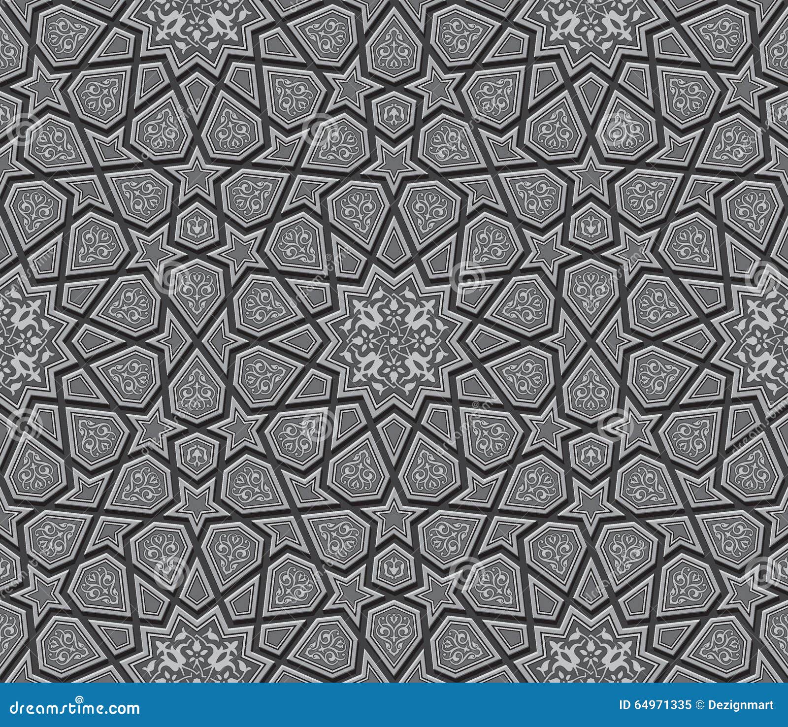 Islamic Star Ornament Dark Grey Background Stock Vector - Illustration ...