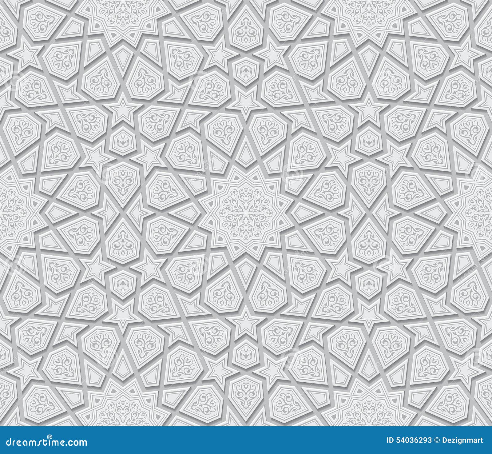Islamic Star Ornament Light Grey Background Stock Vector - Illustration ...