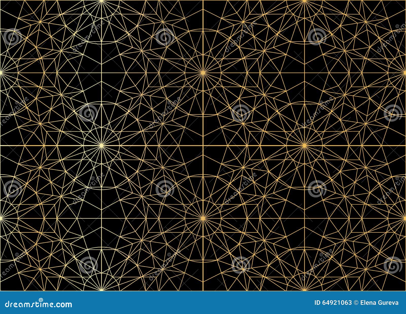 Islamic Star Pattern Golden Lines with White Background Stock ...