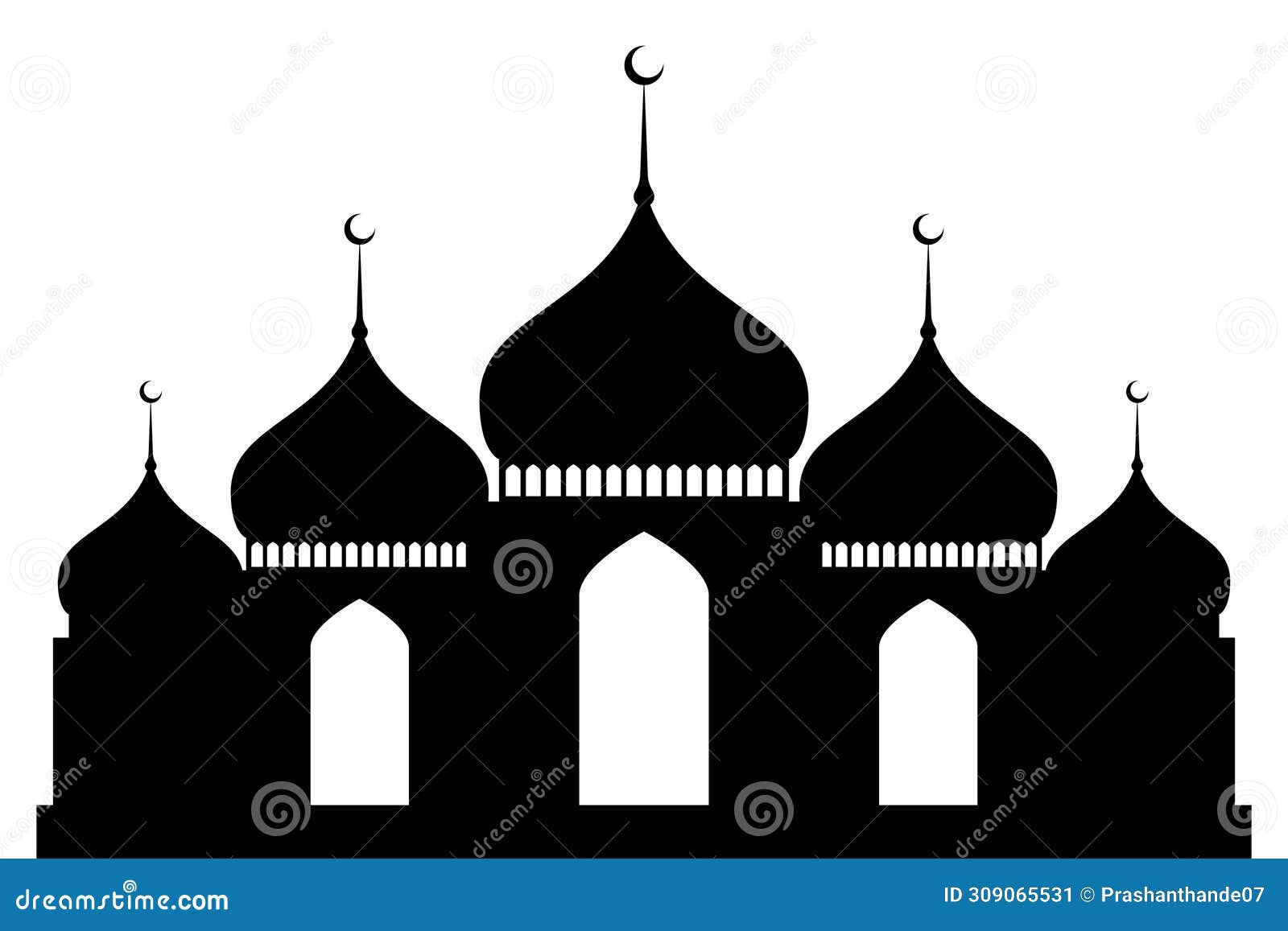 Islamic Structure Praying Place Mosque Silhouette Vector Stock Vector ...