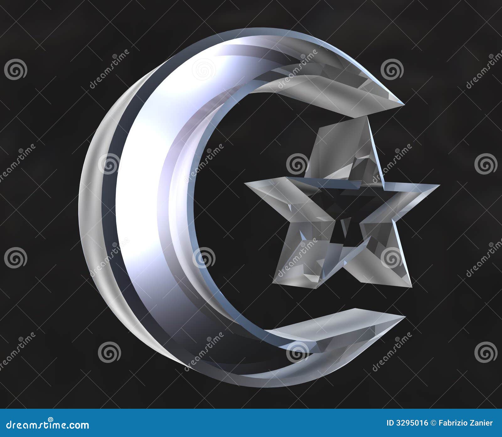 Islamic Symbol in Glass - 3d Stock Illustration - Illustration of moon ...