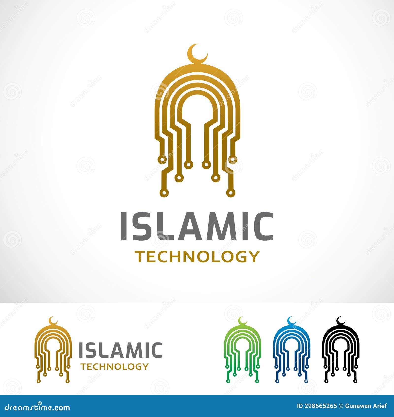 Islamic Technology Logo Design Template Stock Vector - Illustration of ...