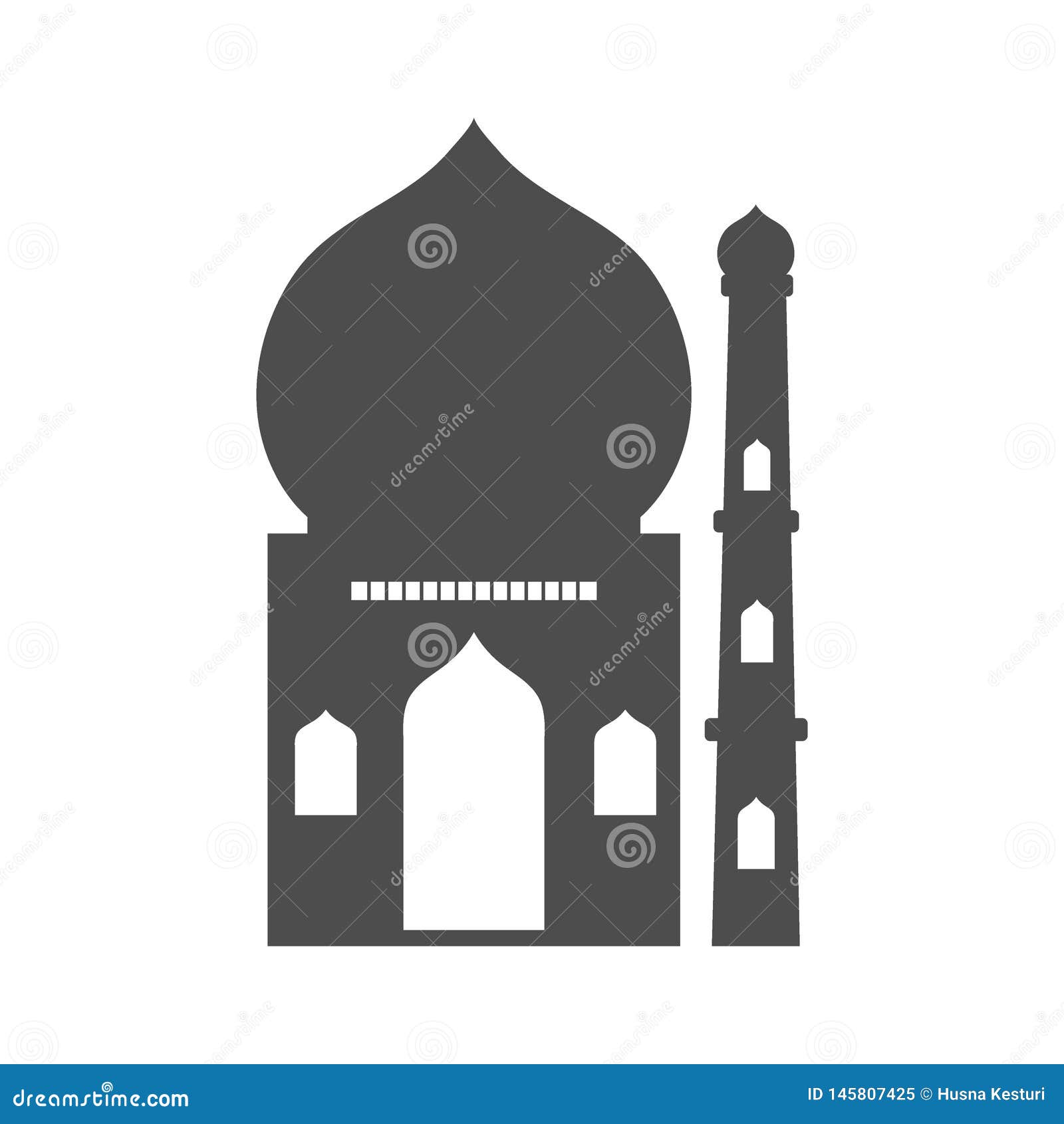 Islamic Grey Mosque, Icon, Isolated on White Background Stock ...