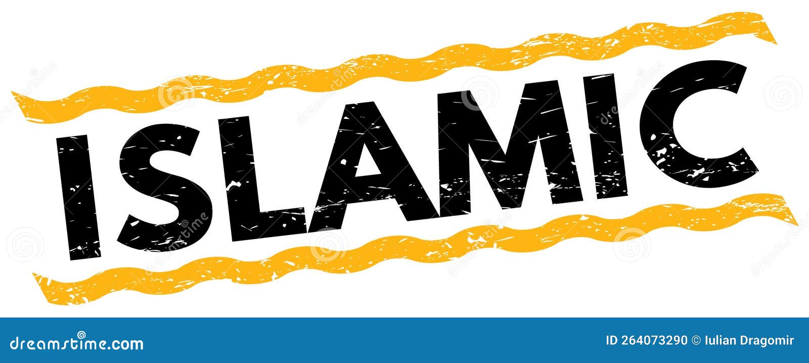ISLAMIC Text on Yellow-black Lines Stamp Sign Stock Illustration ...
