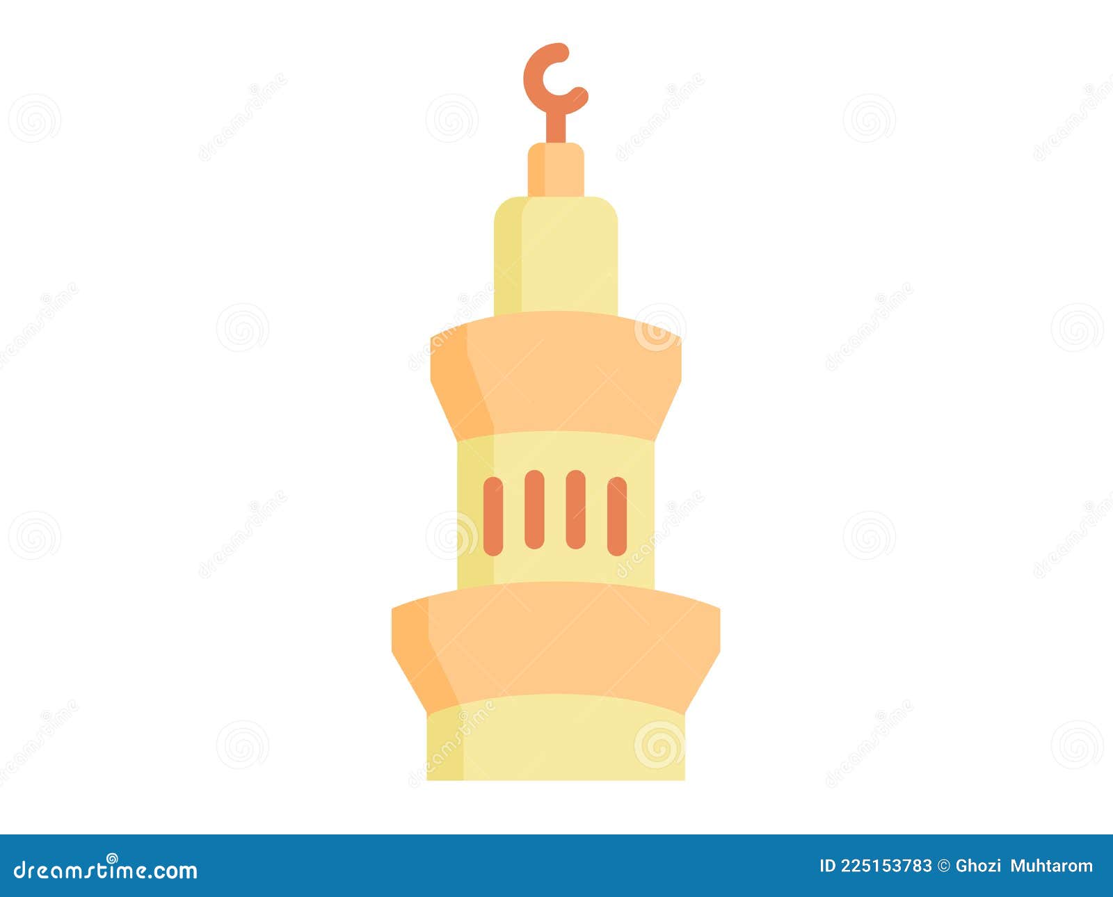 Islamic Tower Building Single Isolated Icon with Flat Style Stock ...