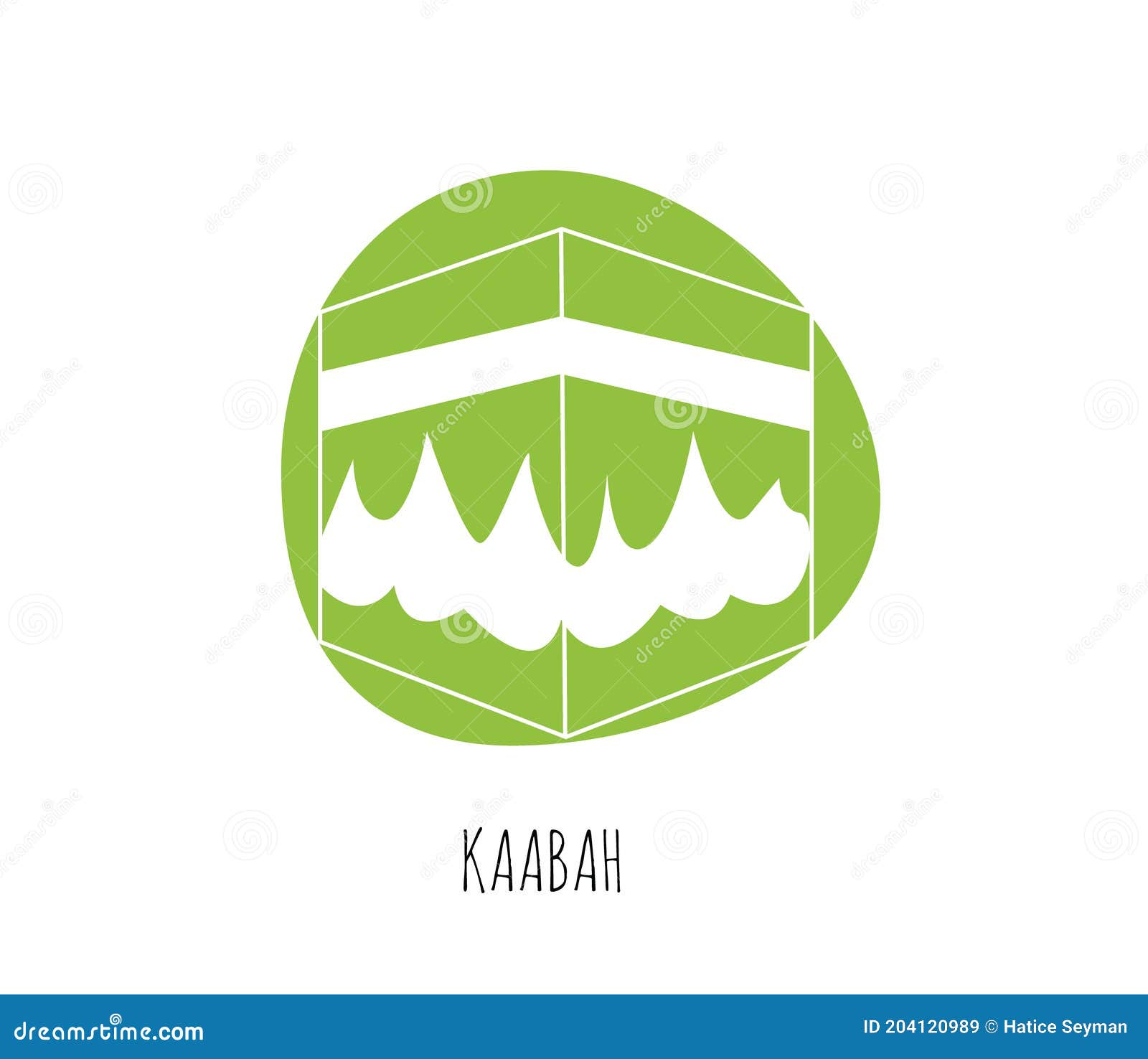Vector Kaaba In Mecca Saudi Arabia, Vector Simple Manual Hand Draw ...