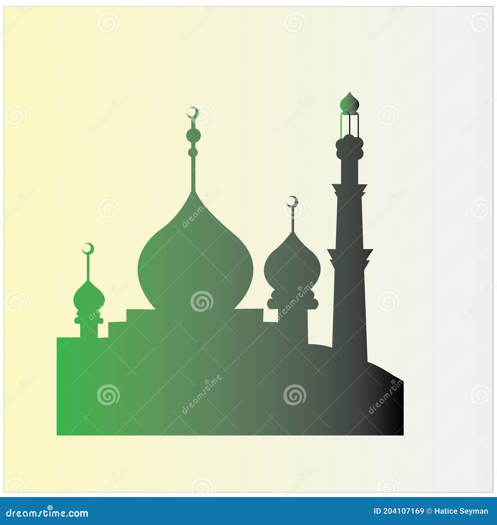 Islamic Vector Mosque On The Gradient Background Royalty-Free ...