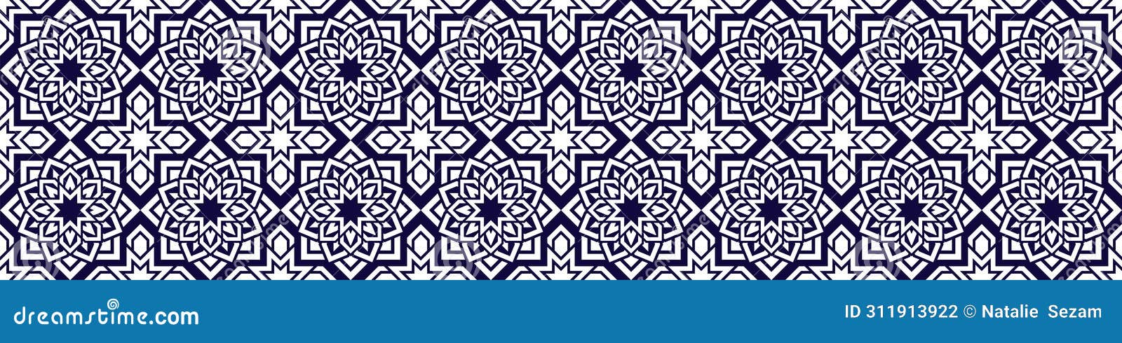 Islamic Vector Seamless Pattern. Repeated Arab Background with Elegant Arabesque Stock Photo ...