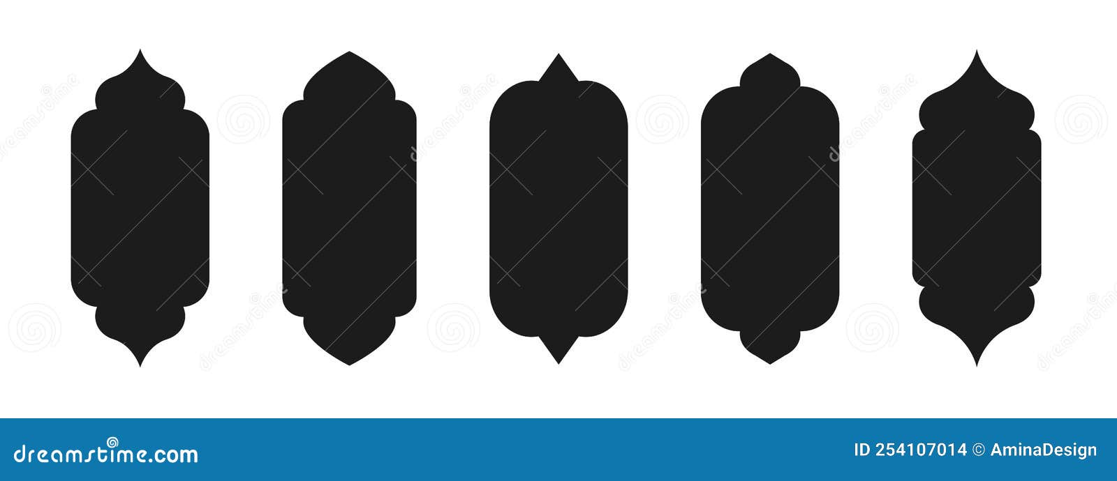 Islamic Vector Shape of a Window or Door Arch. Arab Frame Set Stock ...