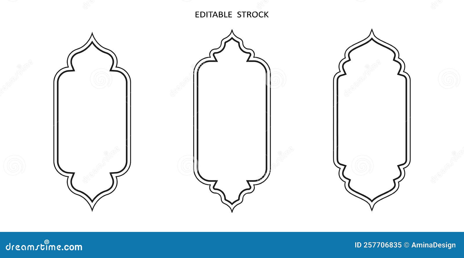 Islamic Vector Shape of a Window or Door Arch. Arab Frame Set Stock ...