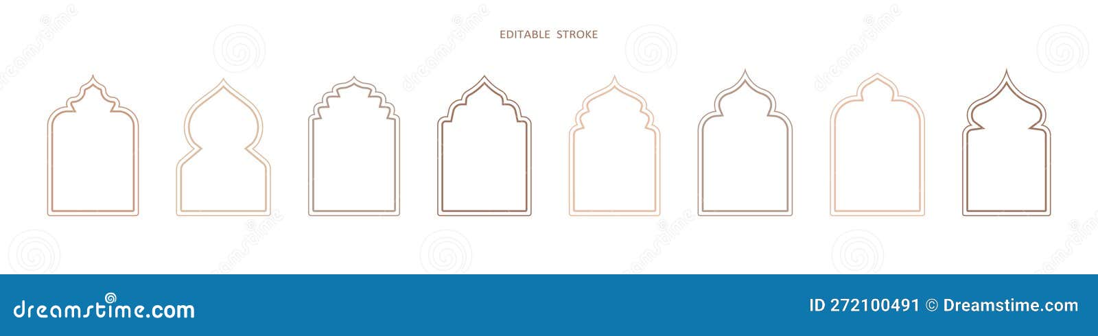Islamic Vector Shape Of A Window Or Door Arch. Arab Frame Set. Ramadan ...