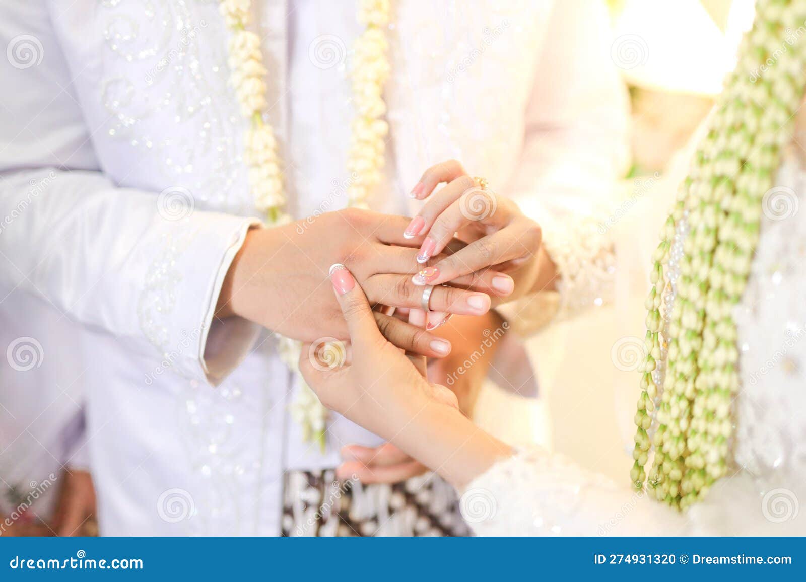 Islamic Wedding Ceremony. Malay Wedding Couple In Sunflowers Stock ...