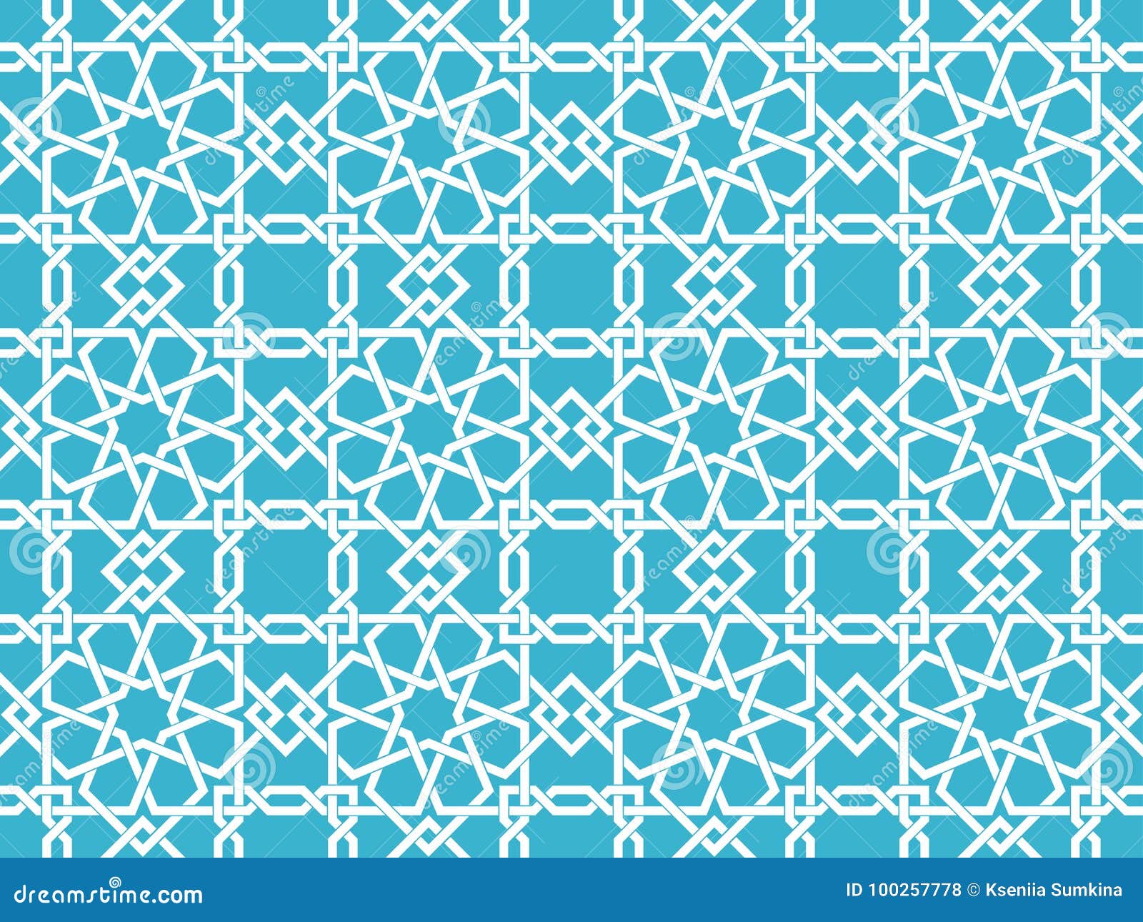 Islamic White Pattern with Blue Background. Stock Illustration ...