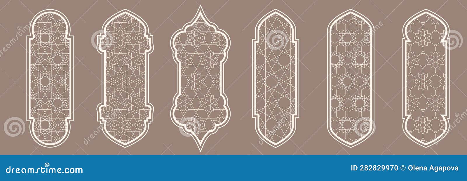 Islamic Window Shape With Mashrabiya Pattern. Arabic Door Frame ...