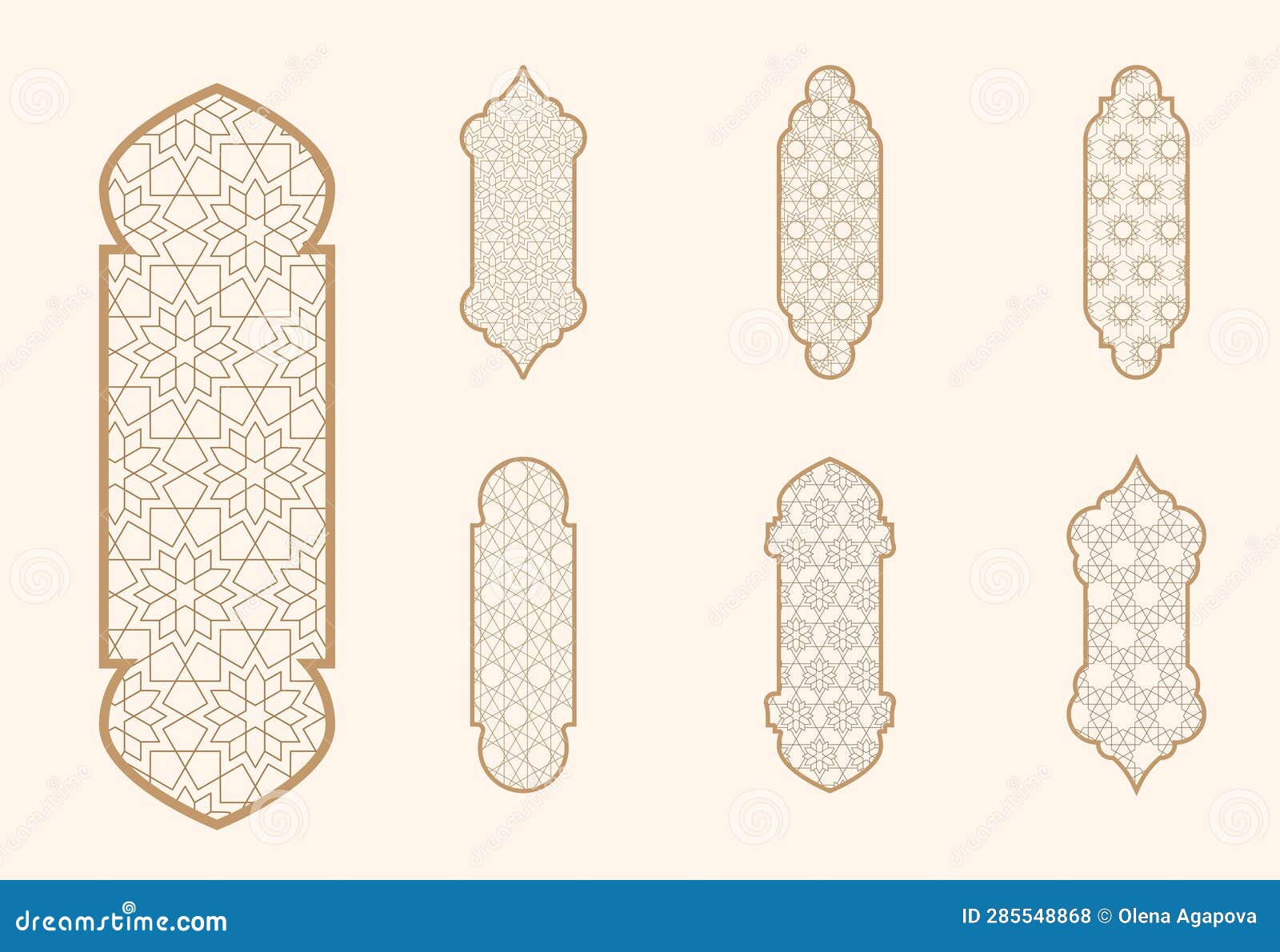 Islamic Window Shape with Mashrabiya Pattern. Arabic Door Frame Stock ...