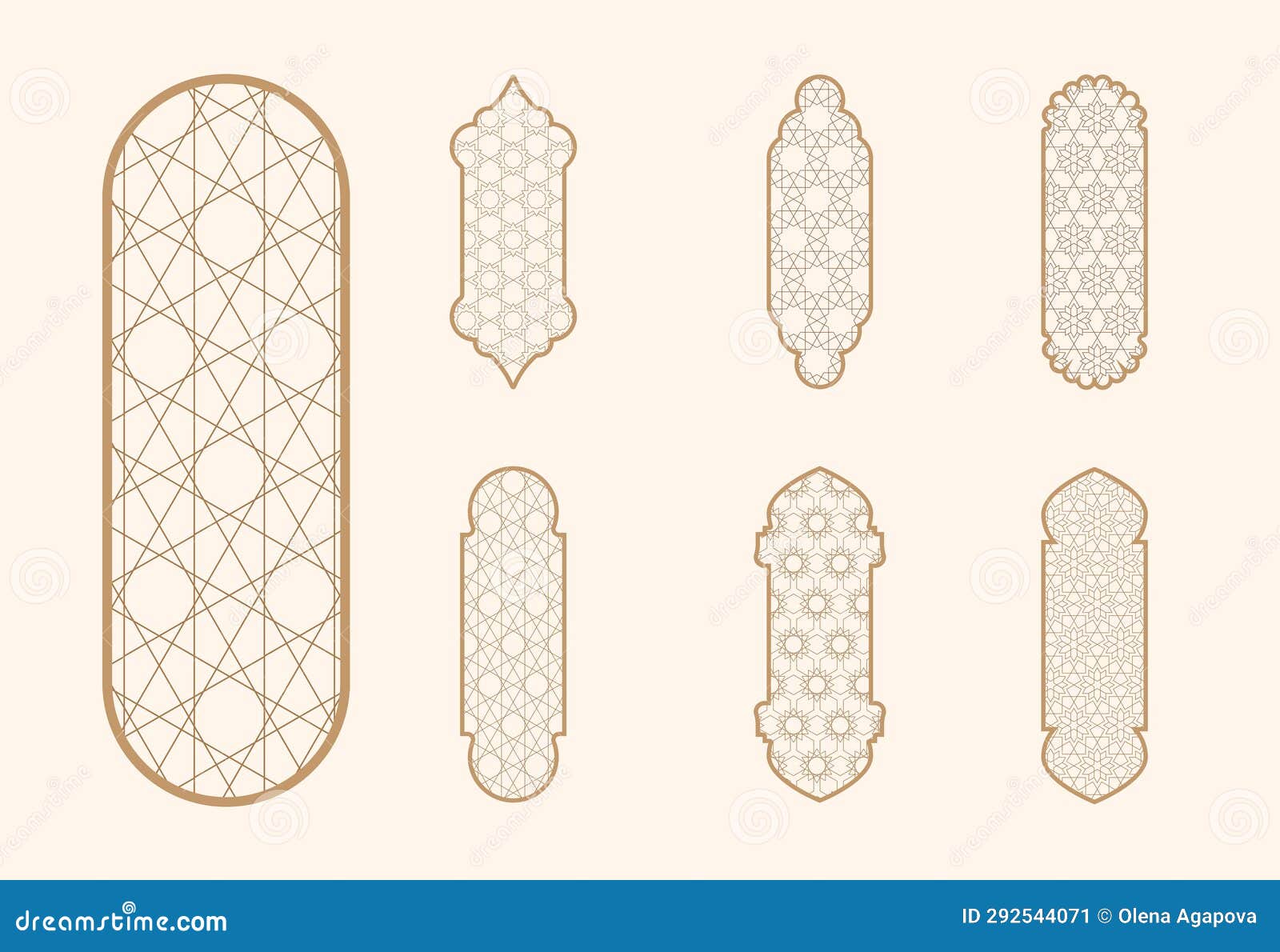 Islamic Window Shape With Mashrabiya Pattern. Arabic Door Frame ...