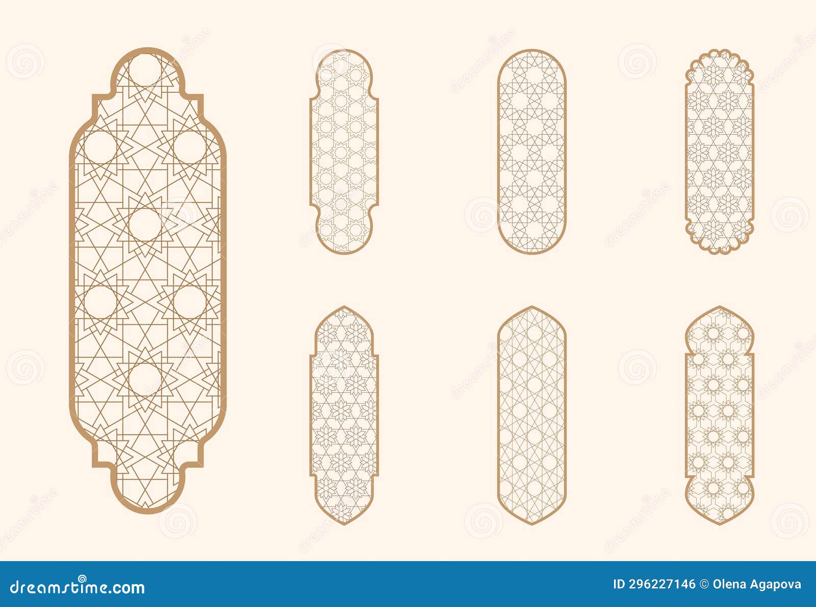 Islamic Window Shape With Mashrabiya Pattern. Arabic Door Frame ...