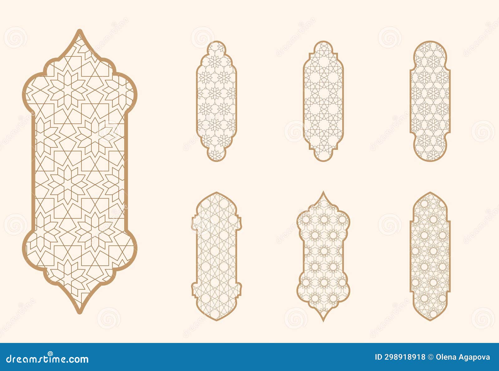 Islamic Window Shape With Mashrabiya Pattern. Arabic Door Frame ...