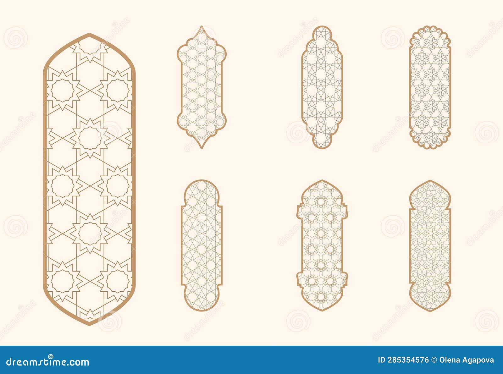 Islamic Window Shape with Mashrabiya Pattern. Arabic Door Frame Stock ...