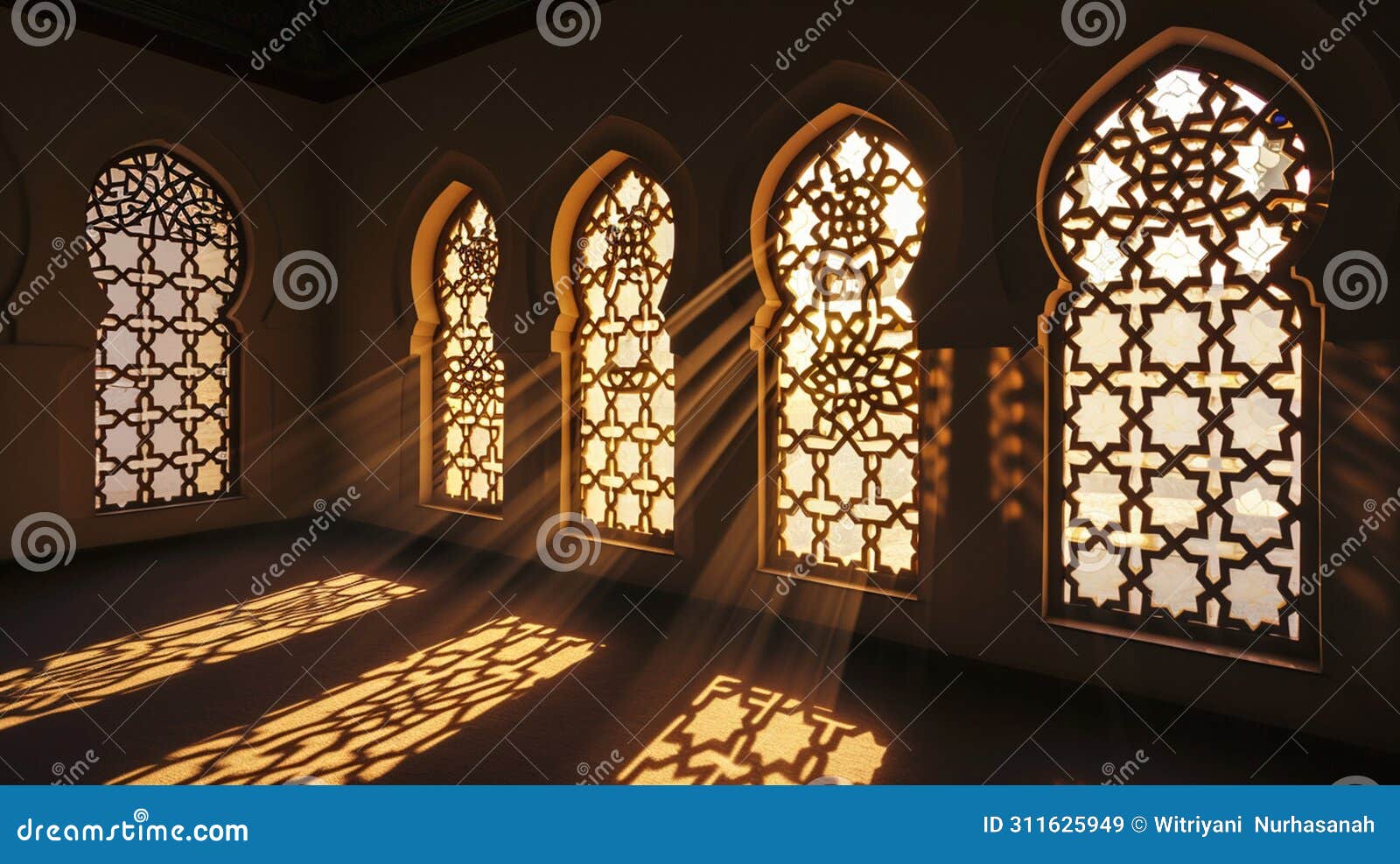 Set Of Islamic Windows. Ornamental Arabic Windows. Traditional Islamic ...