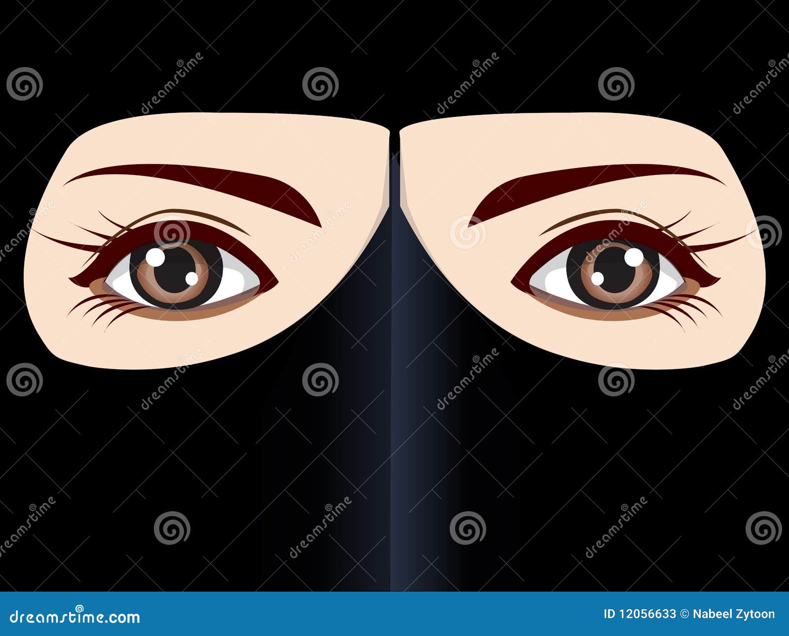 Optimistic Islamic Woman Saying Goodbye To Kids At Bus Stop Cartoon ...