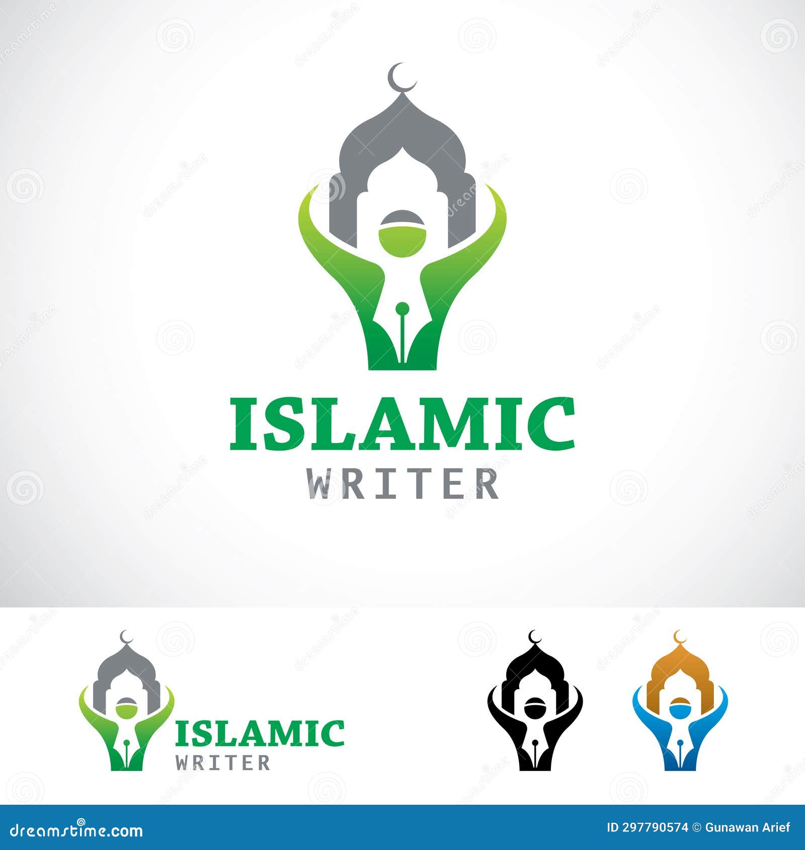 Islamic Writer Logo Design Template Stock Illustration - Illustration ...
