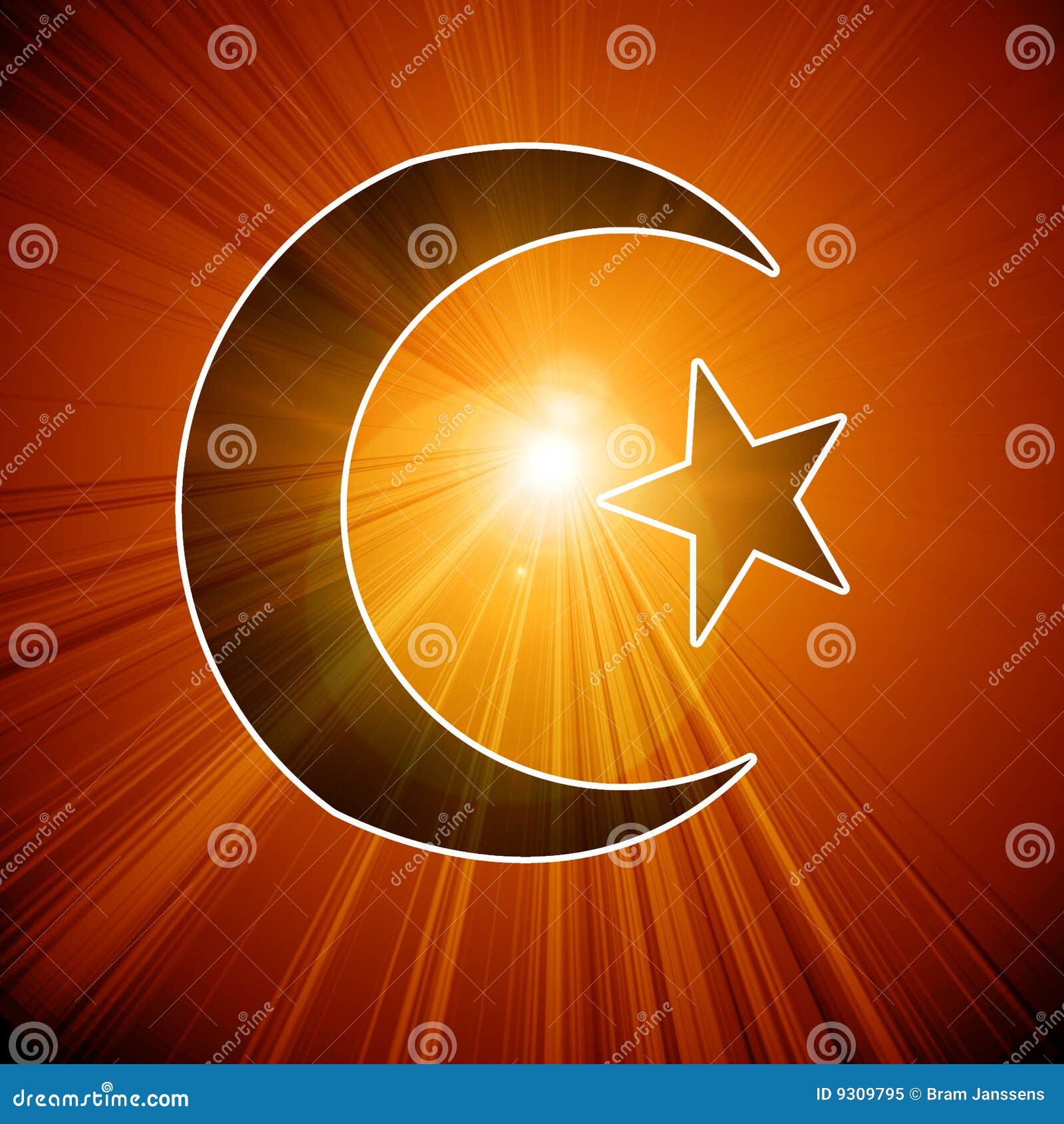 Islamitisch symbool stock illustratie. Illustration of half - 9309795