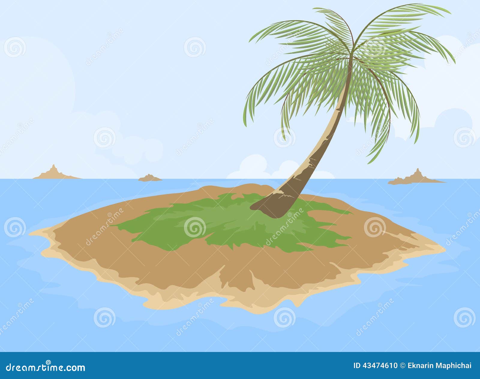 Island cartoon scene stock illustration. Illustration of travel - 43474610