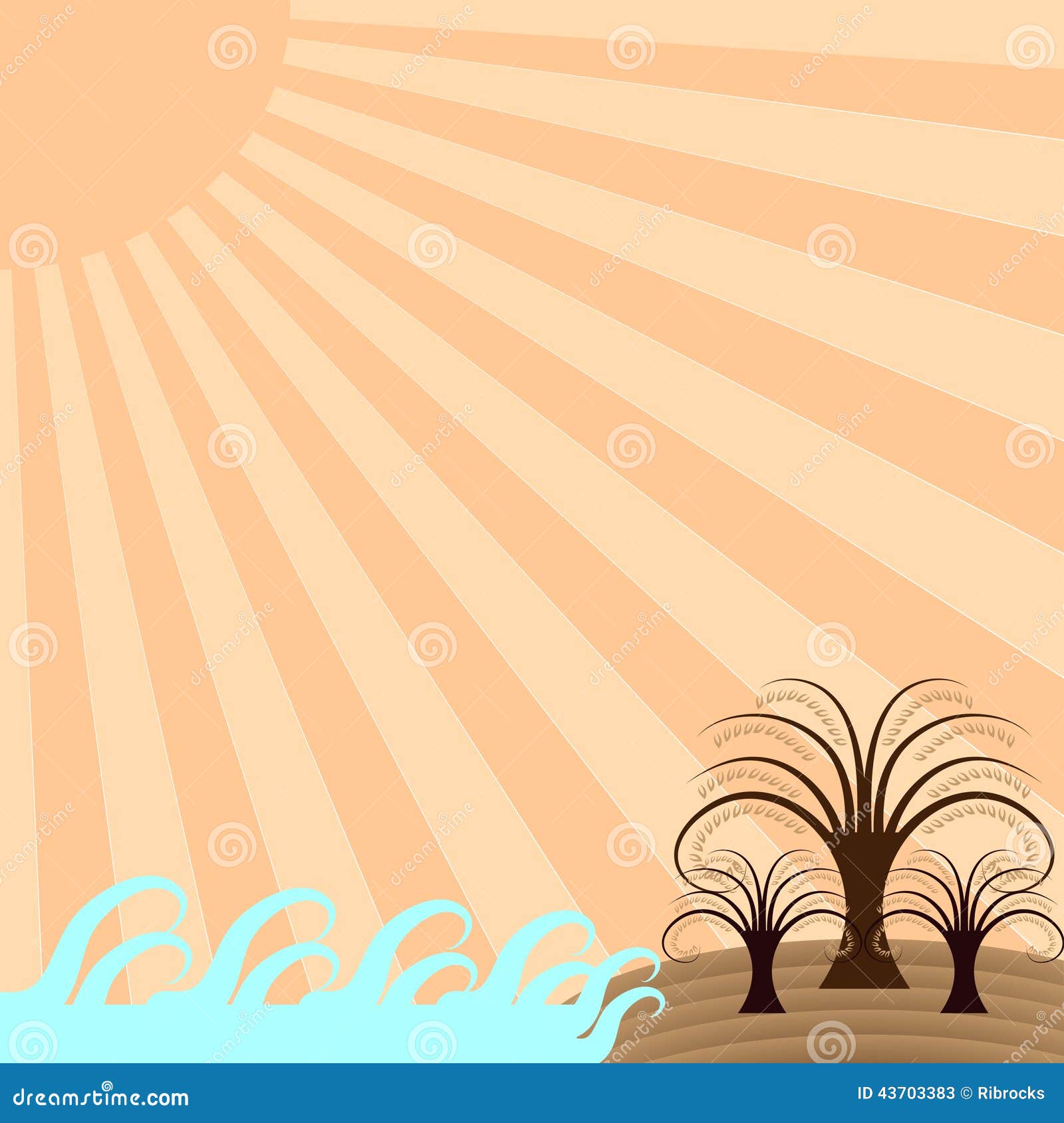 Island Castaway Vector Frame Stock Vector - Illustration of wallpaper ...