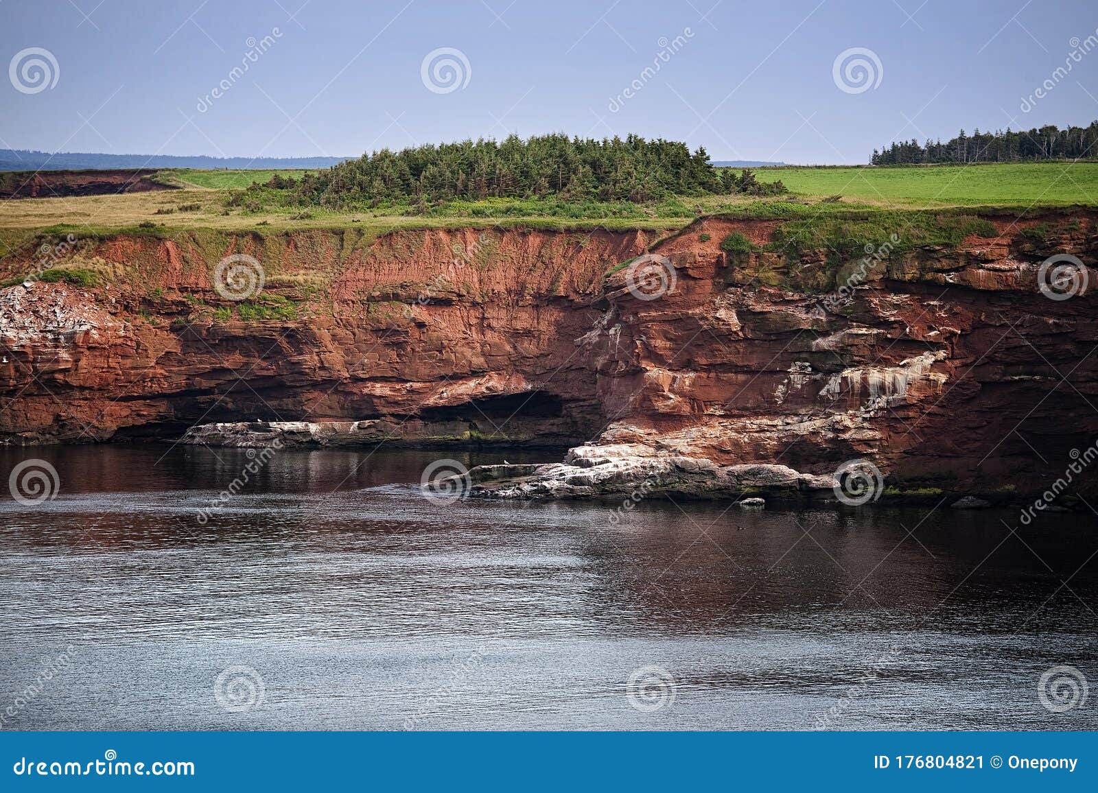 Prince Edward Island Cliffs Stock Image - Image of summer, landscape ...