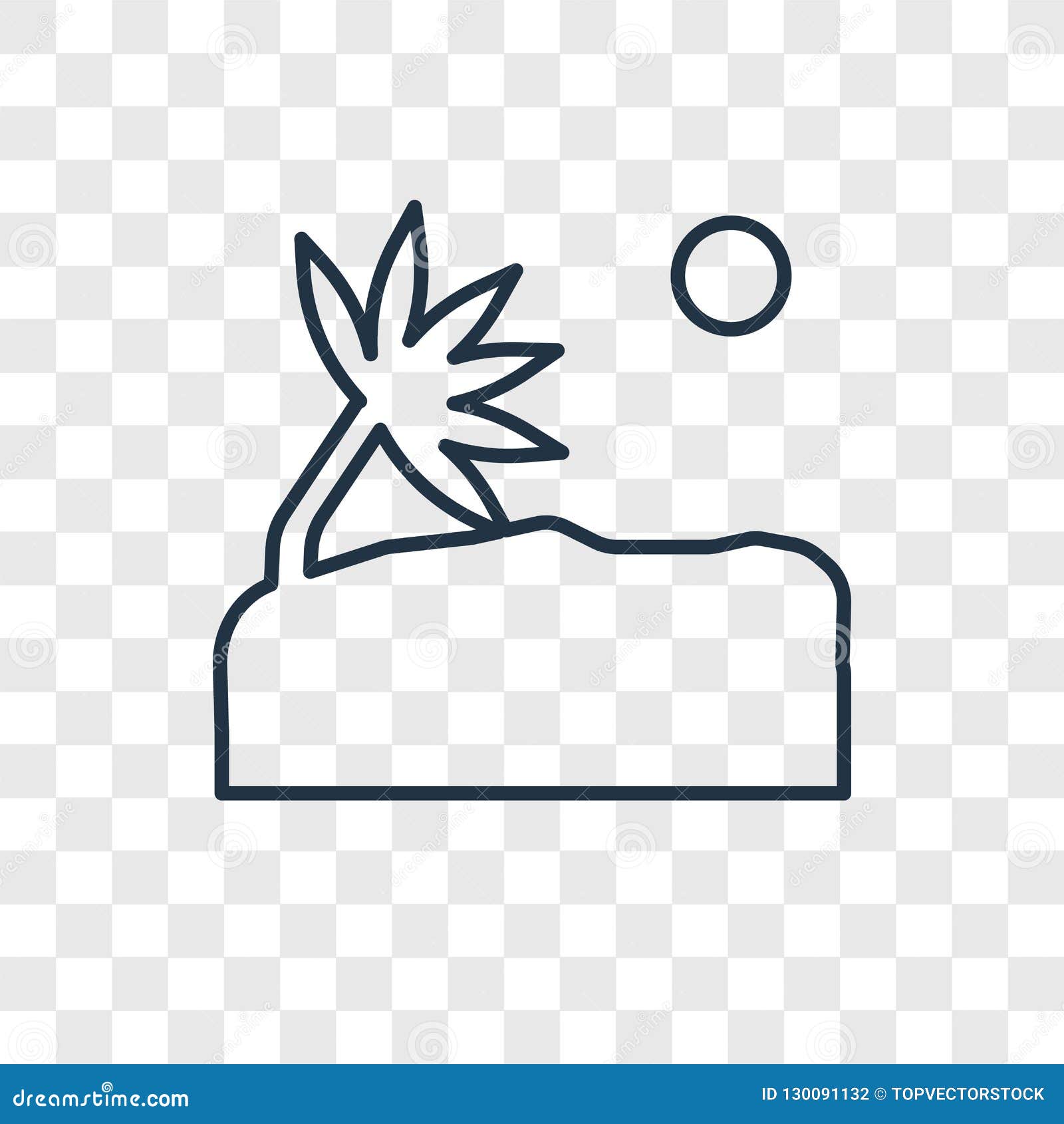 Island Concept Vector Linear Icon Isolated on Transparent Background ...