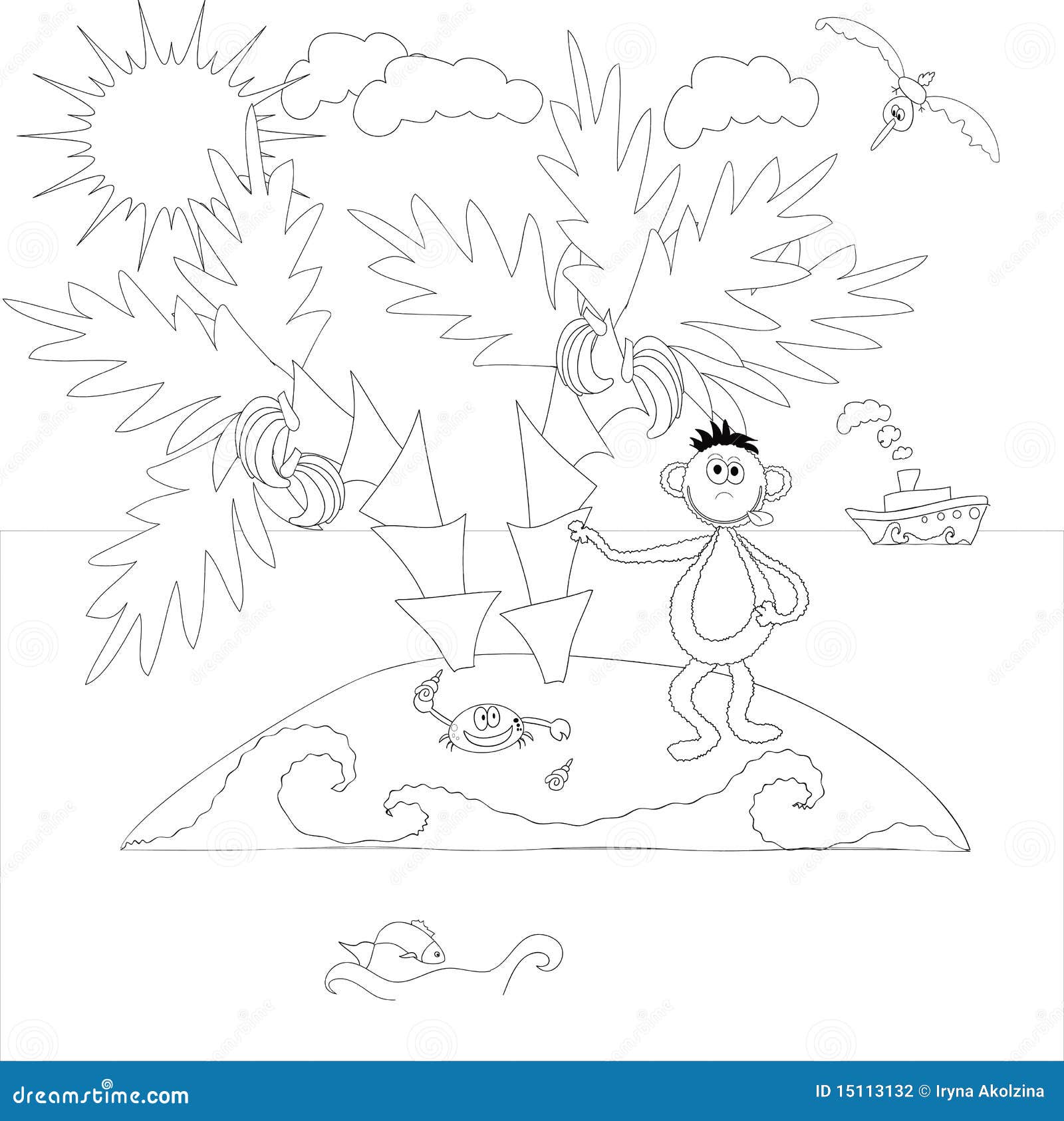 Island in contour stock vector. Illustration of animal - 15113132