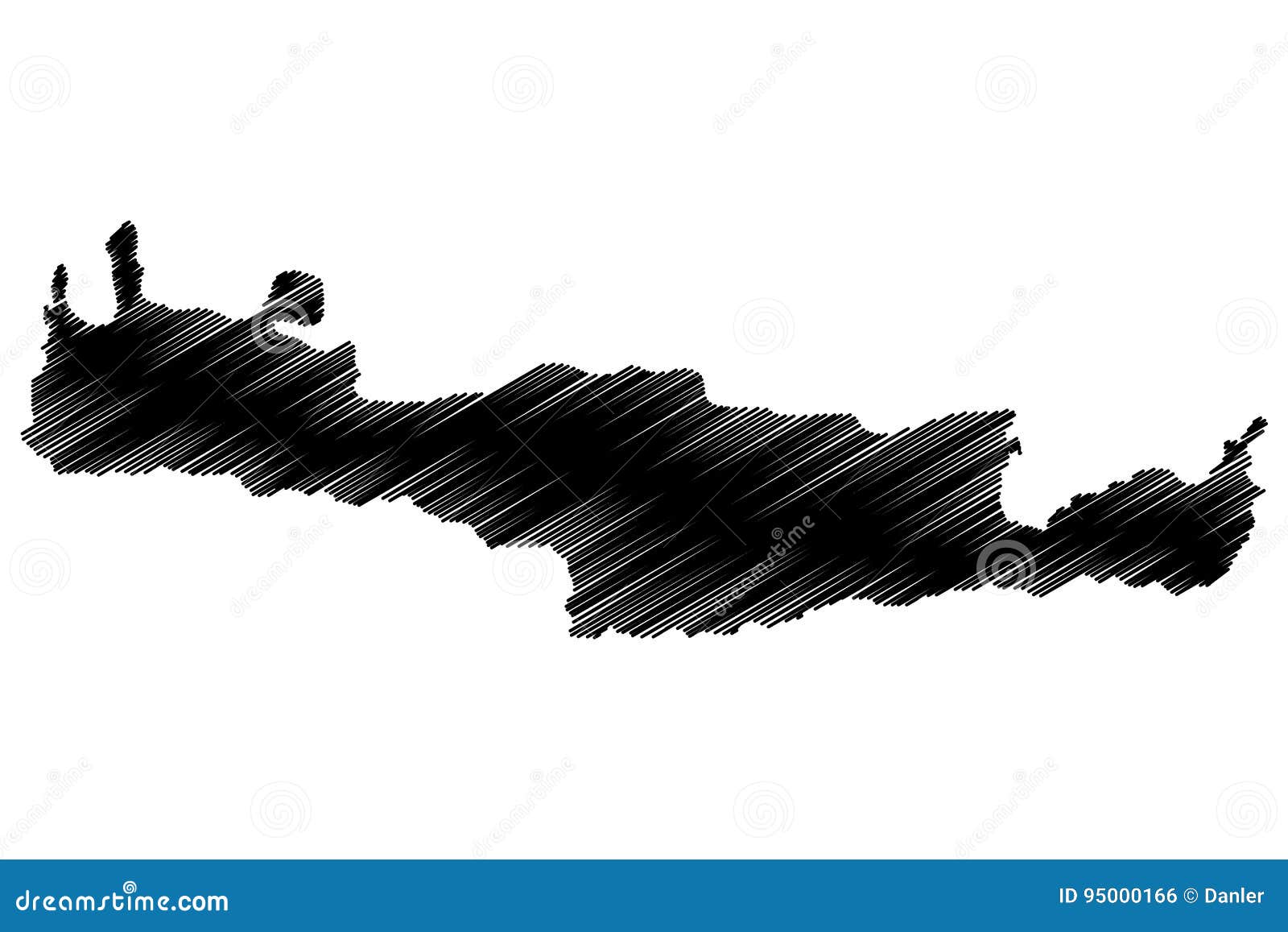 Island of Crete map vector stock vector. Illustration of drawing - 95000166