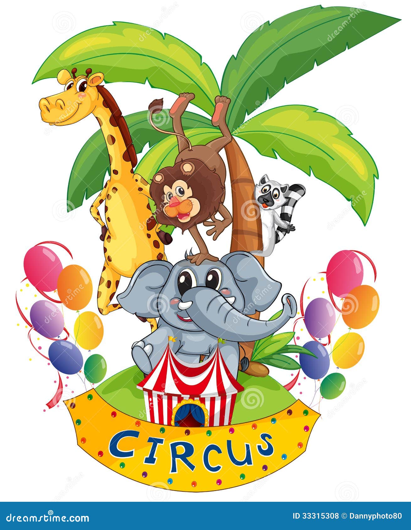 Circus Animals Cartoon Vector | CartoonDealer.com #54967705