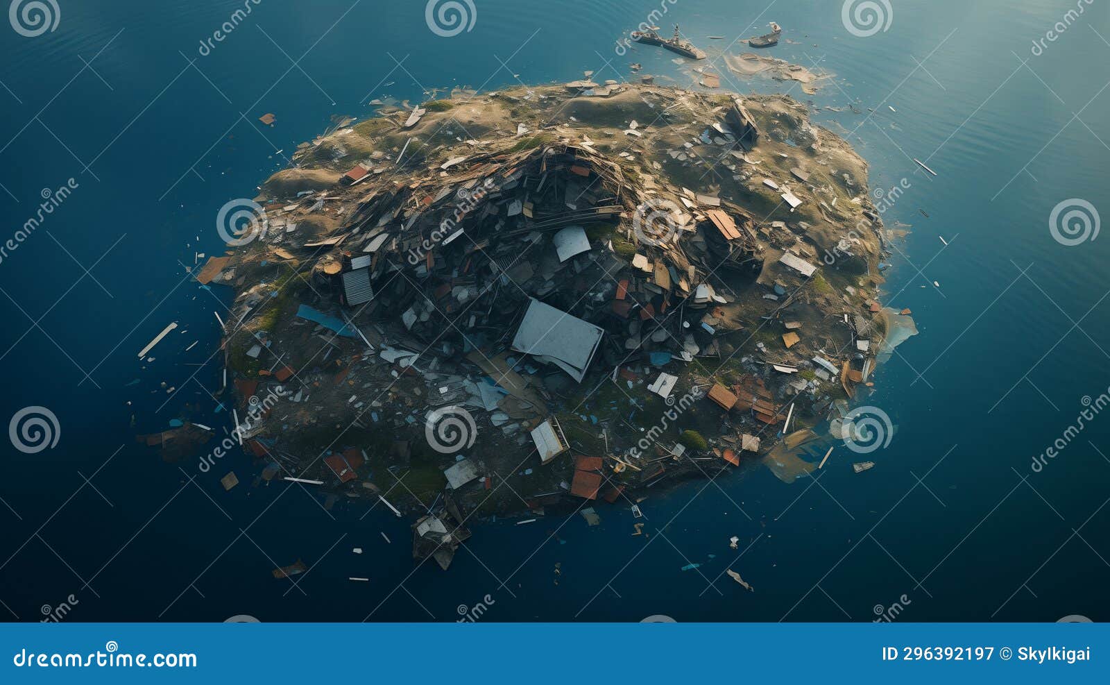 Island of a Garbage, Aerial View Stock Image - Image of conservation ...